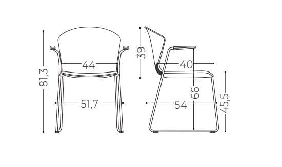 WHASS Sled base chair with armrests By ACTIU | design Javier Cuñado
