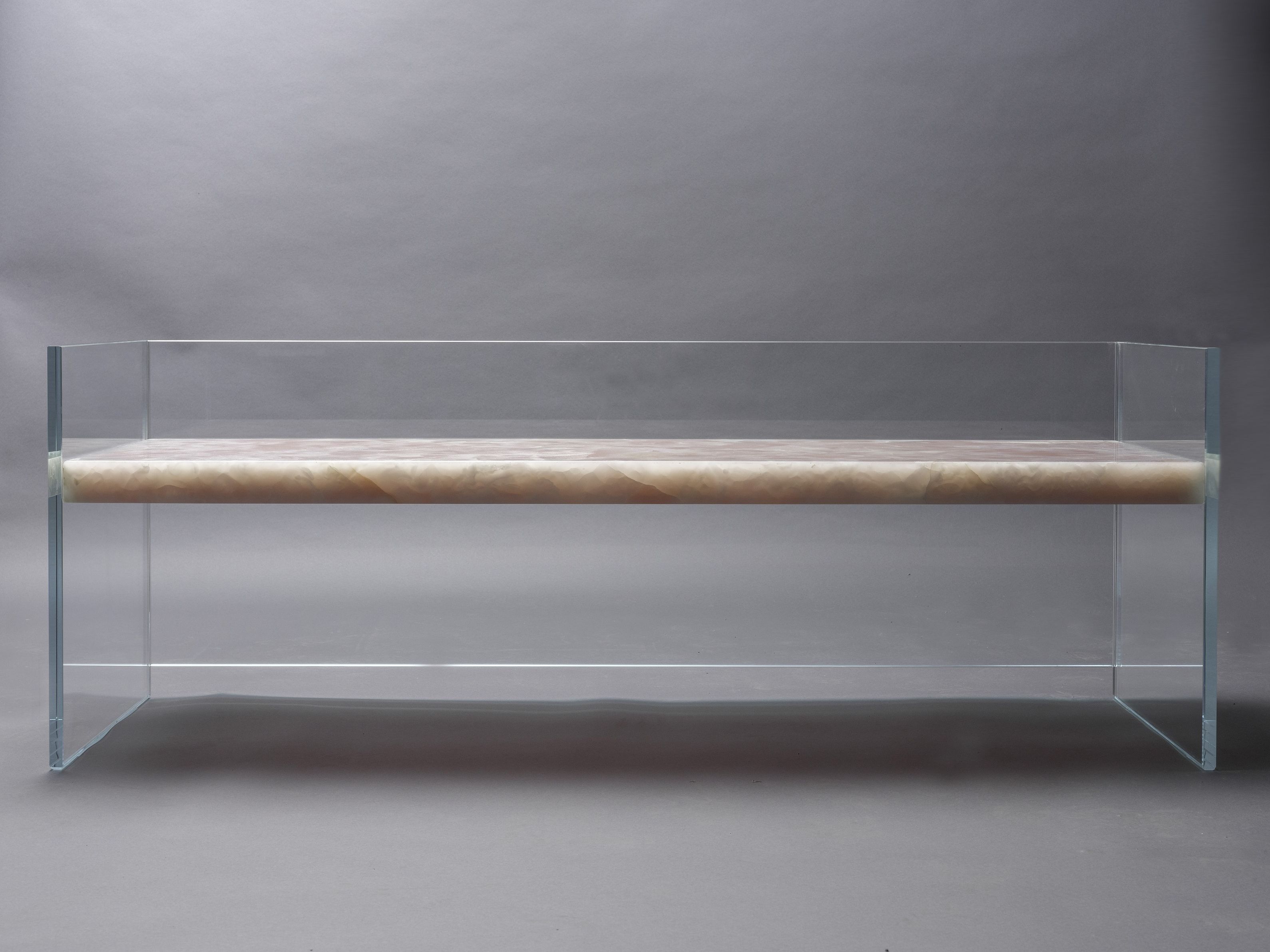 Onyx bench with back WHERE WE FIRST MET By CLASTE design Quinlan Osborne