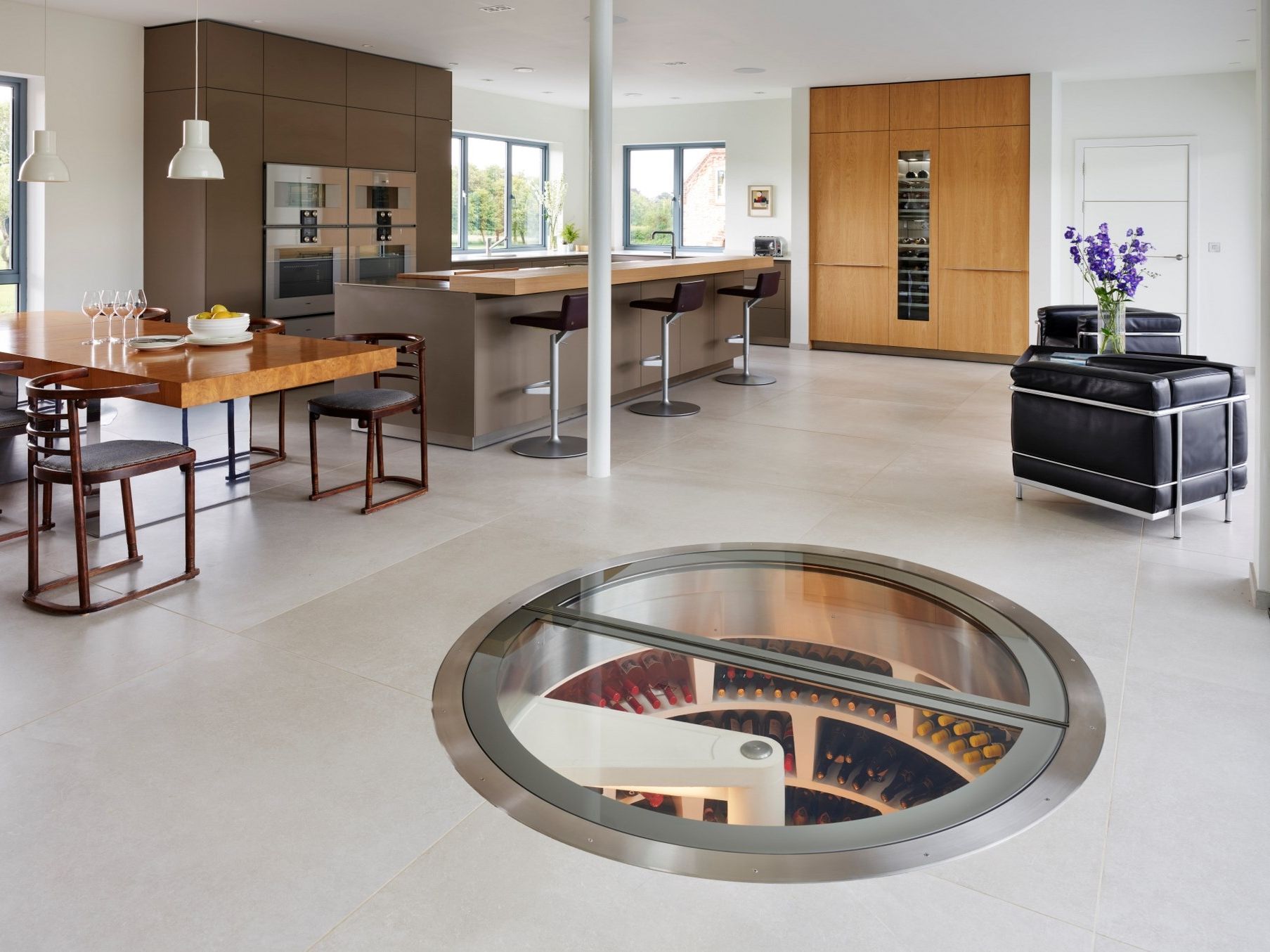 Wine cellar WHITE SPIRAL CELLAR By Spiral Cellars design Georges Harnois