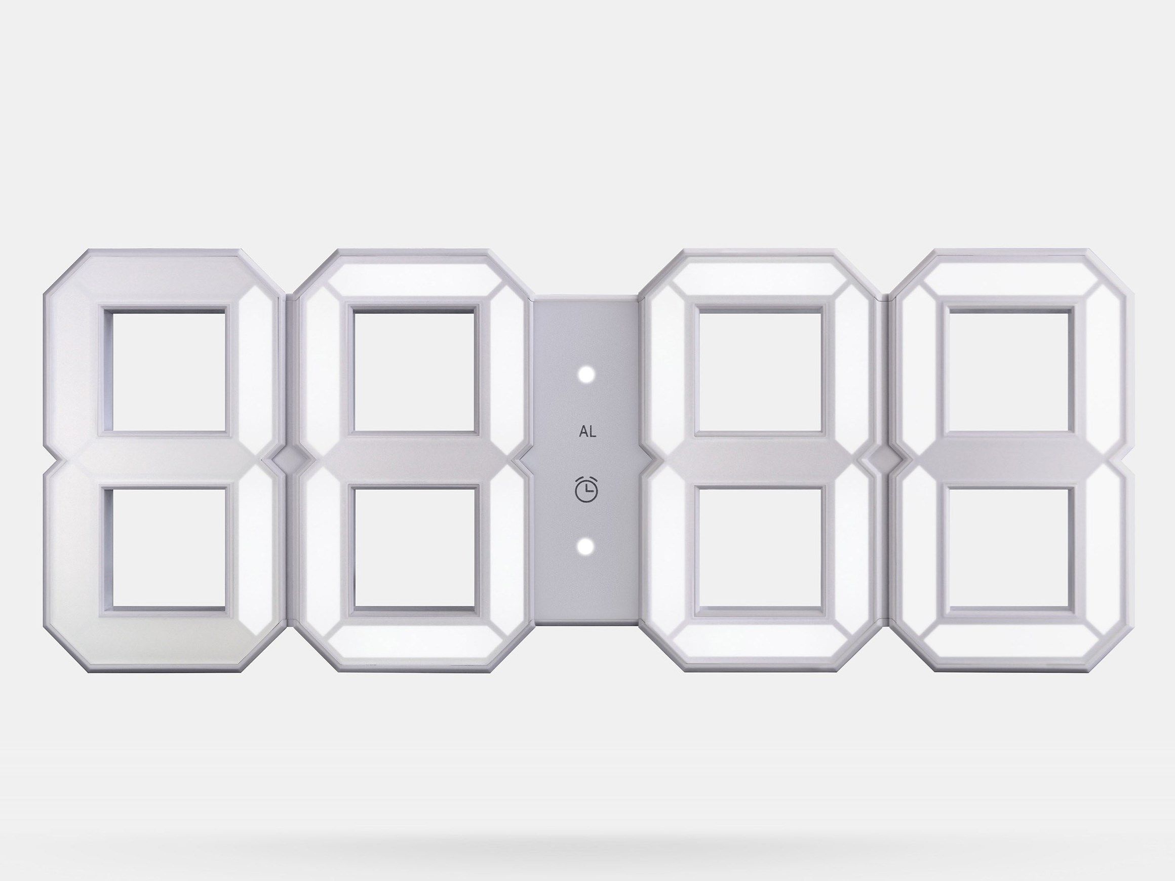 Orologio in ABS WHITE & WHITE LED CLOCK By KIBARDIN design Vadim Kibardin