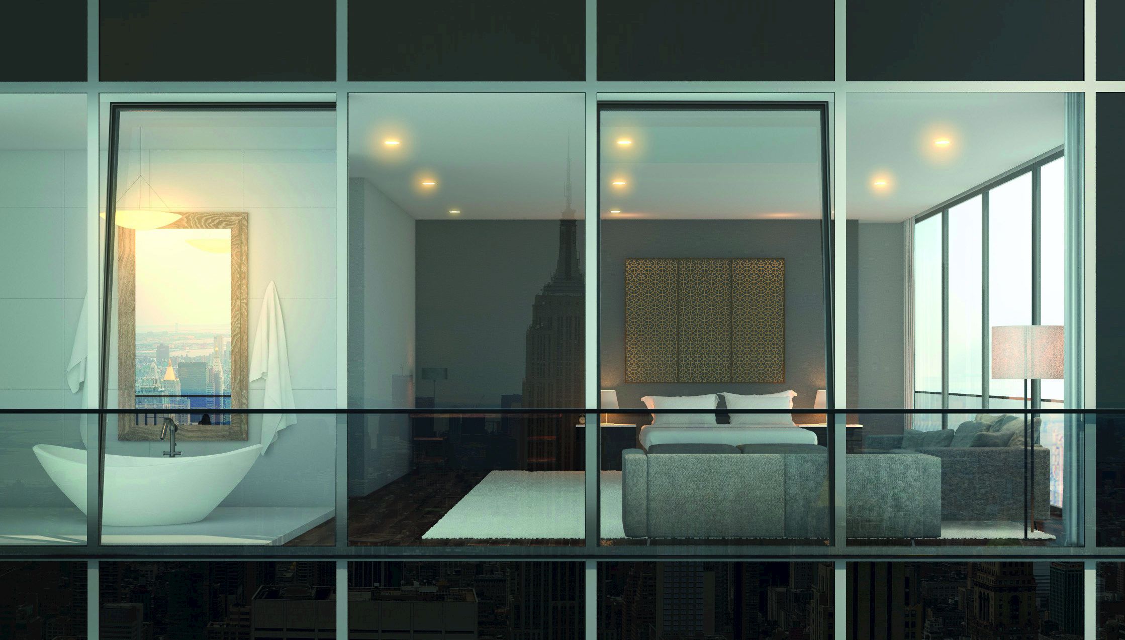 Aluminium pocket sliding window WICLINE 75 MAX By WICONA