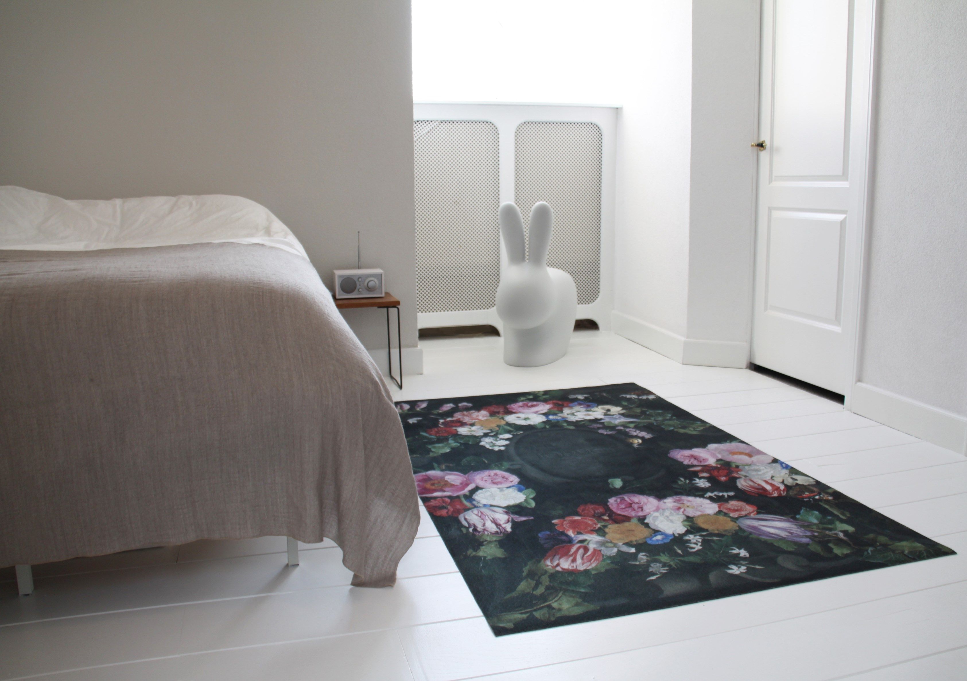 Rectangular velour fabric rug WILD FLOWERS By JOKJOR design Olav van Lede