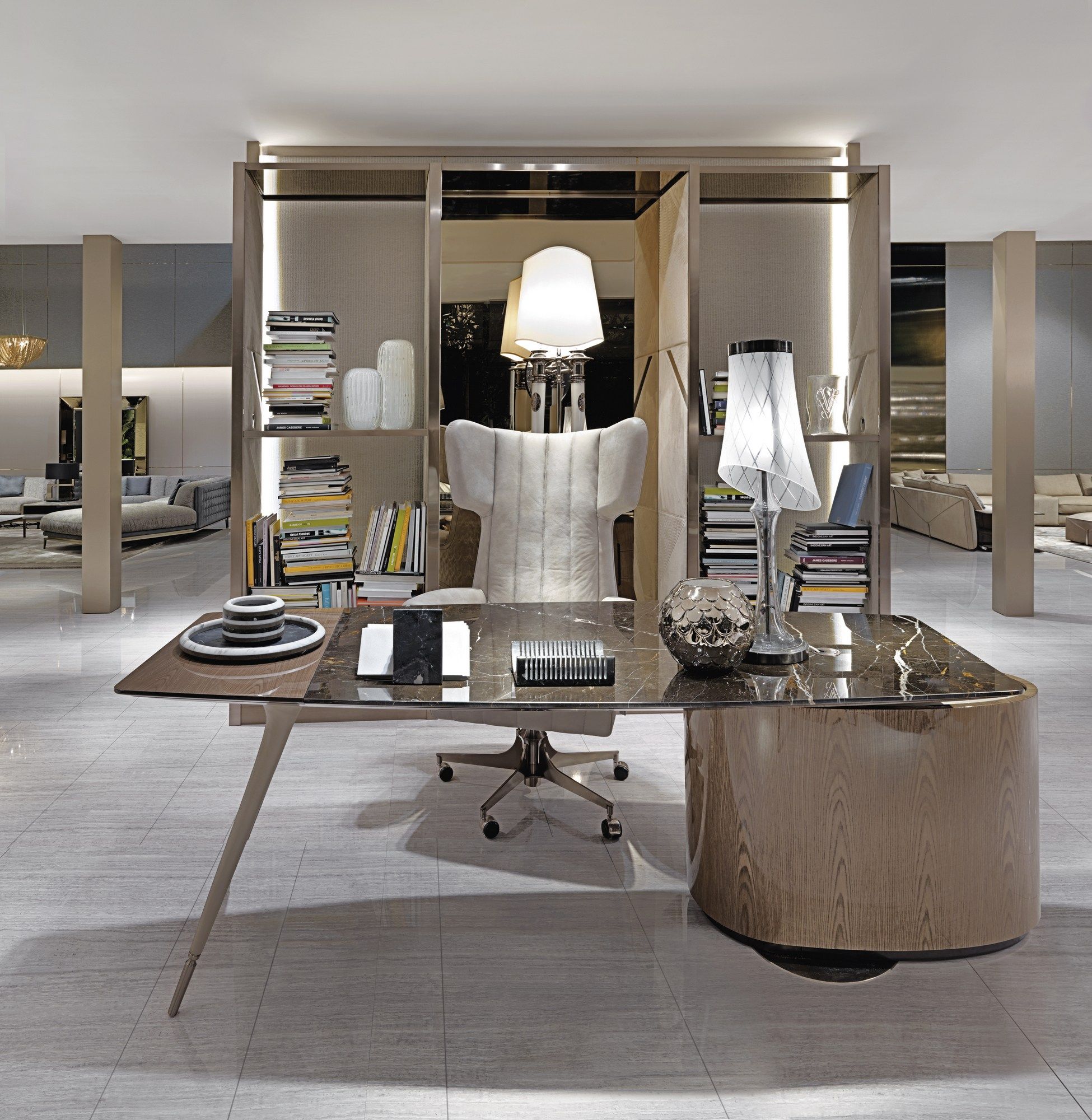 WILSHIRE Marble writing desk with drawers By Visionnaire | design Steve ...