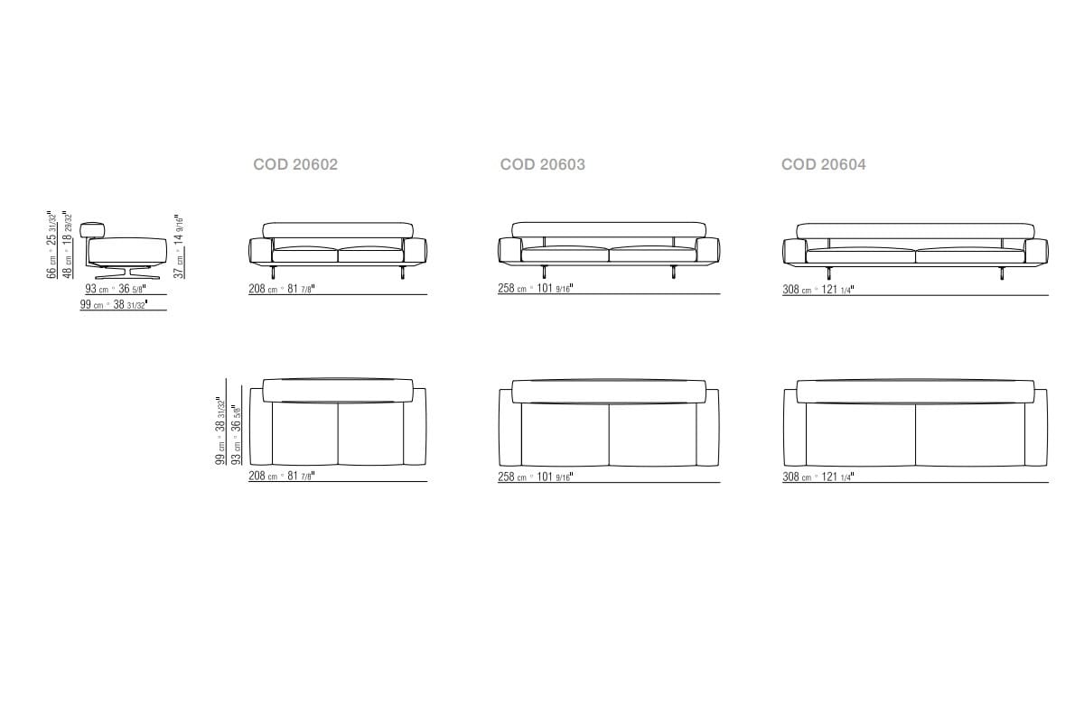 WING Sofá 2 lugares com estojo removível de tecido By Flexform | design Antonio Citterio