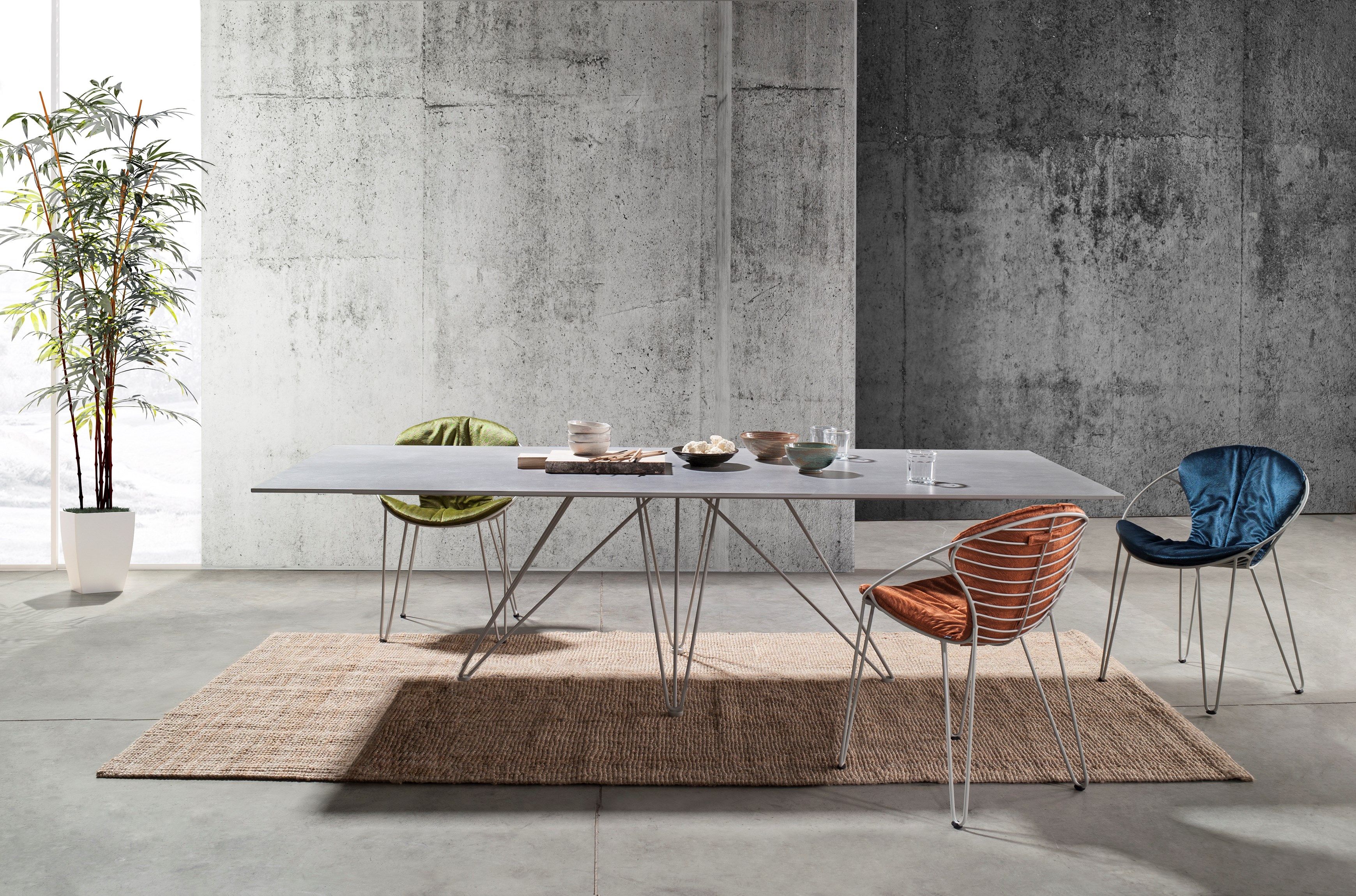 WIRE Upholstered stackable fabric chair By Joli | design Mathias De Ferm