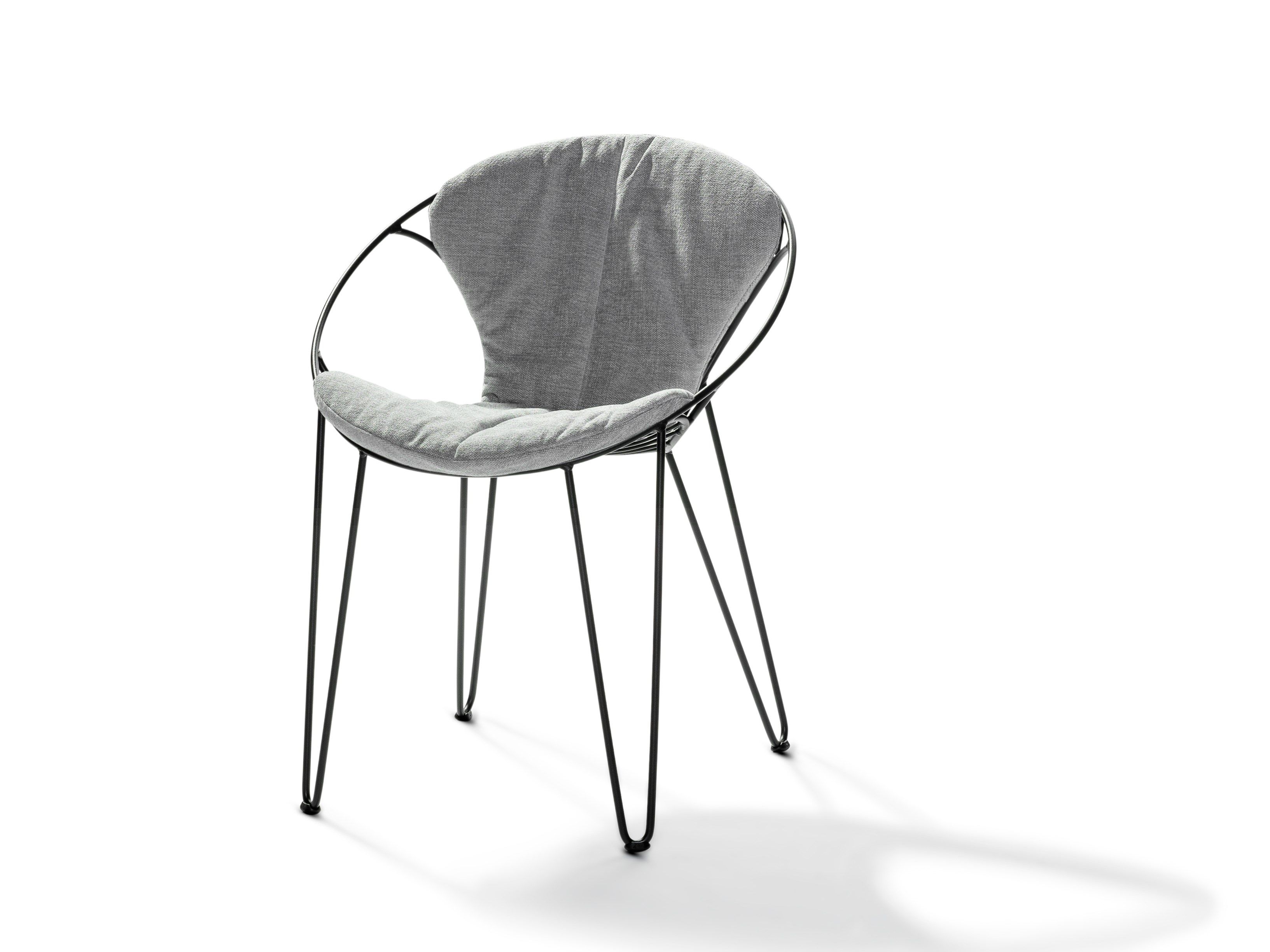 WIRE Upholstered stackable fabric chair By Joli | design Mathias De Ferm