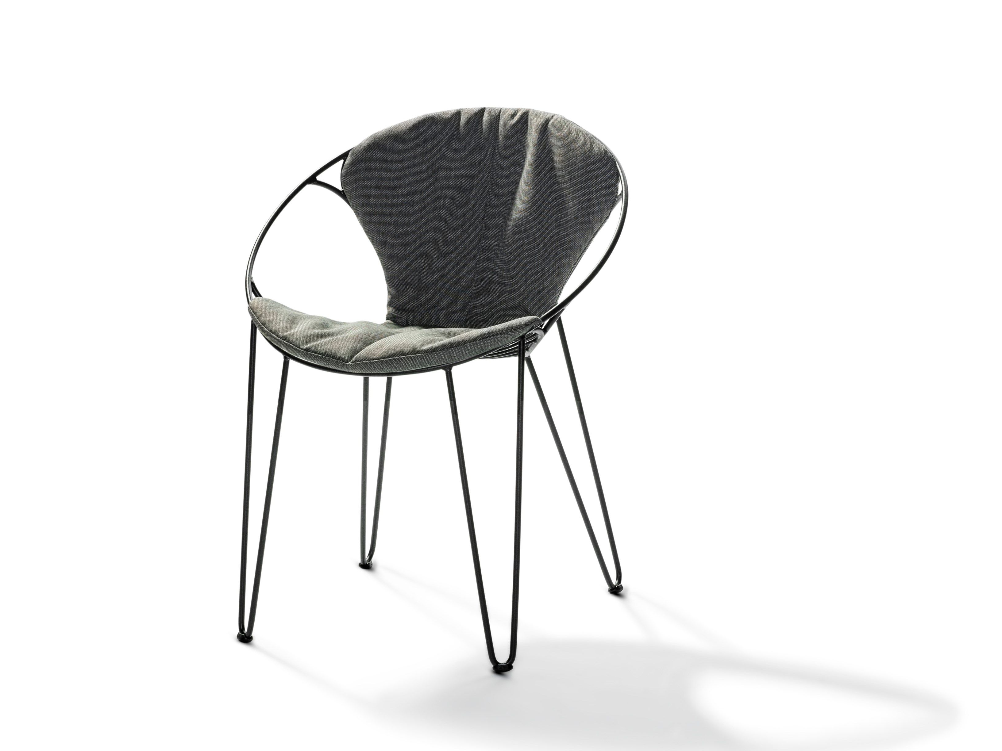 WIRE Upholstered stackable fabric chair By Joli | design Mathias De Ferm