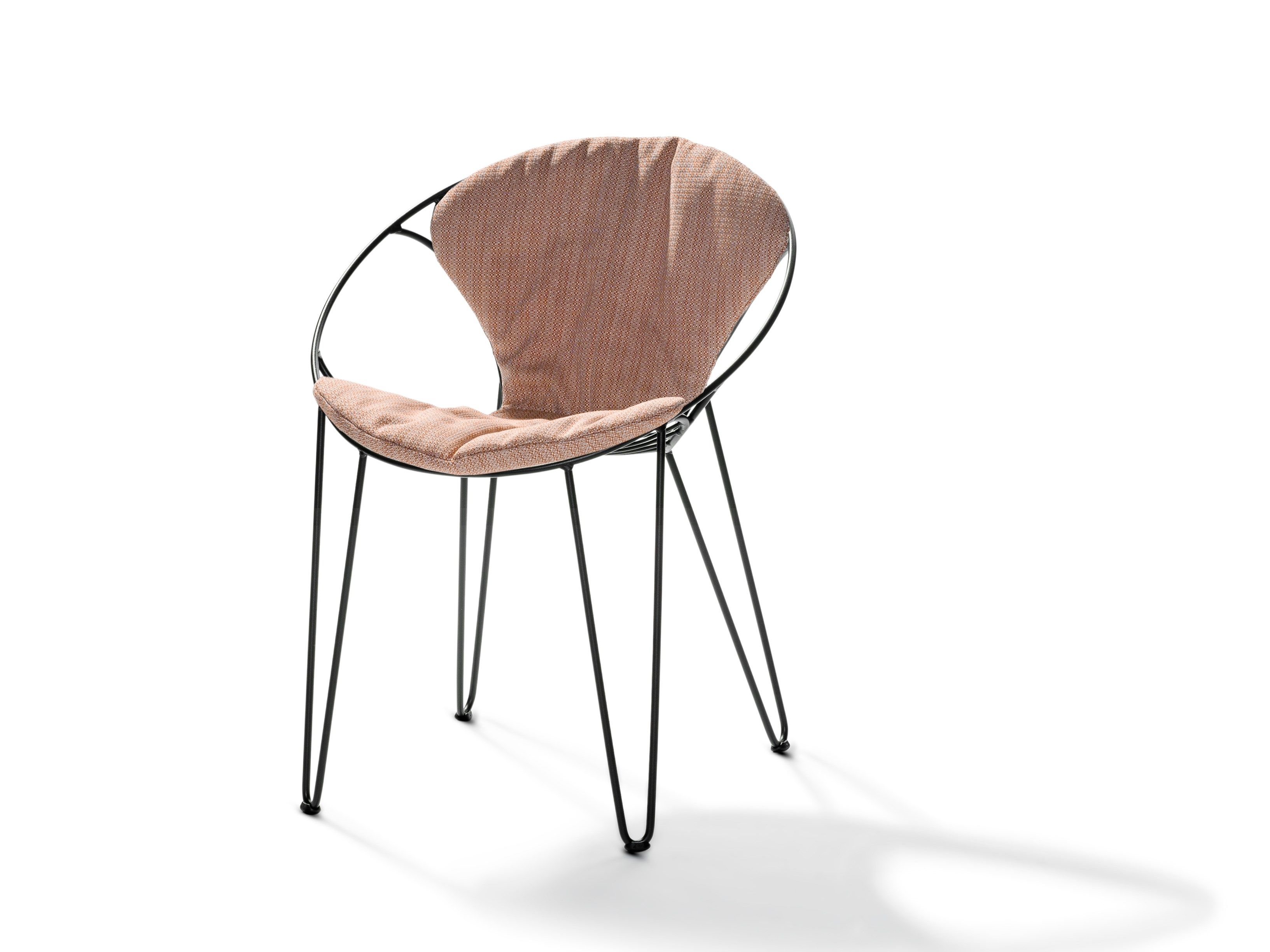 WIRE Upholstered stackable fabric chair By Joli | design Mathias De Ferm