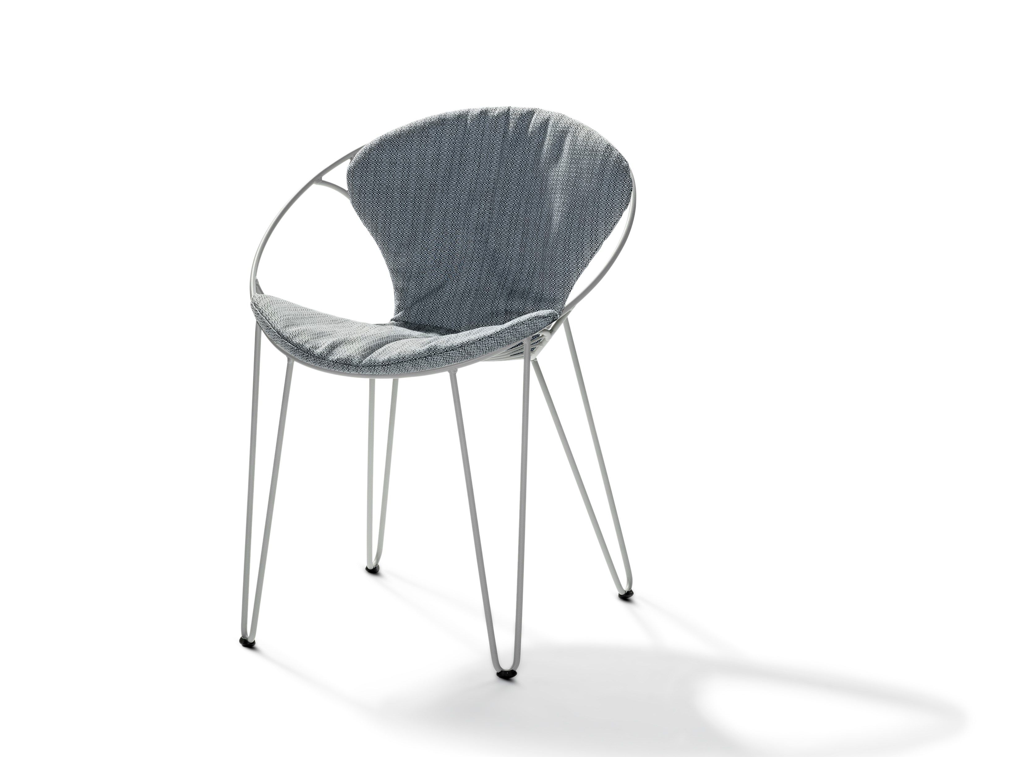 WIRE Upholstered stackable fabric chair By Joli | design Mathias De Ferm