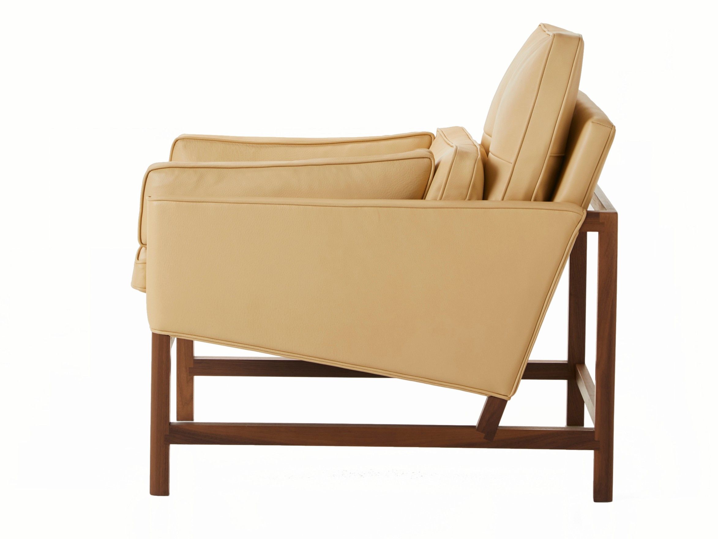 WOOD FRAME LOUNGE | Low Back Low back wood and upoholstered lounge ...