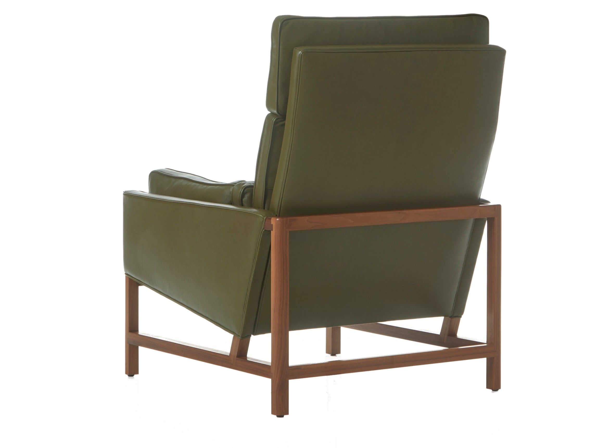 WOOD FRAME LOUNGE High back wood and upoholstered lounge chair By ...