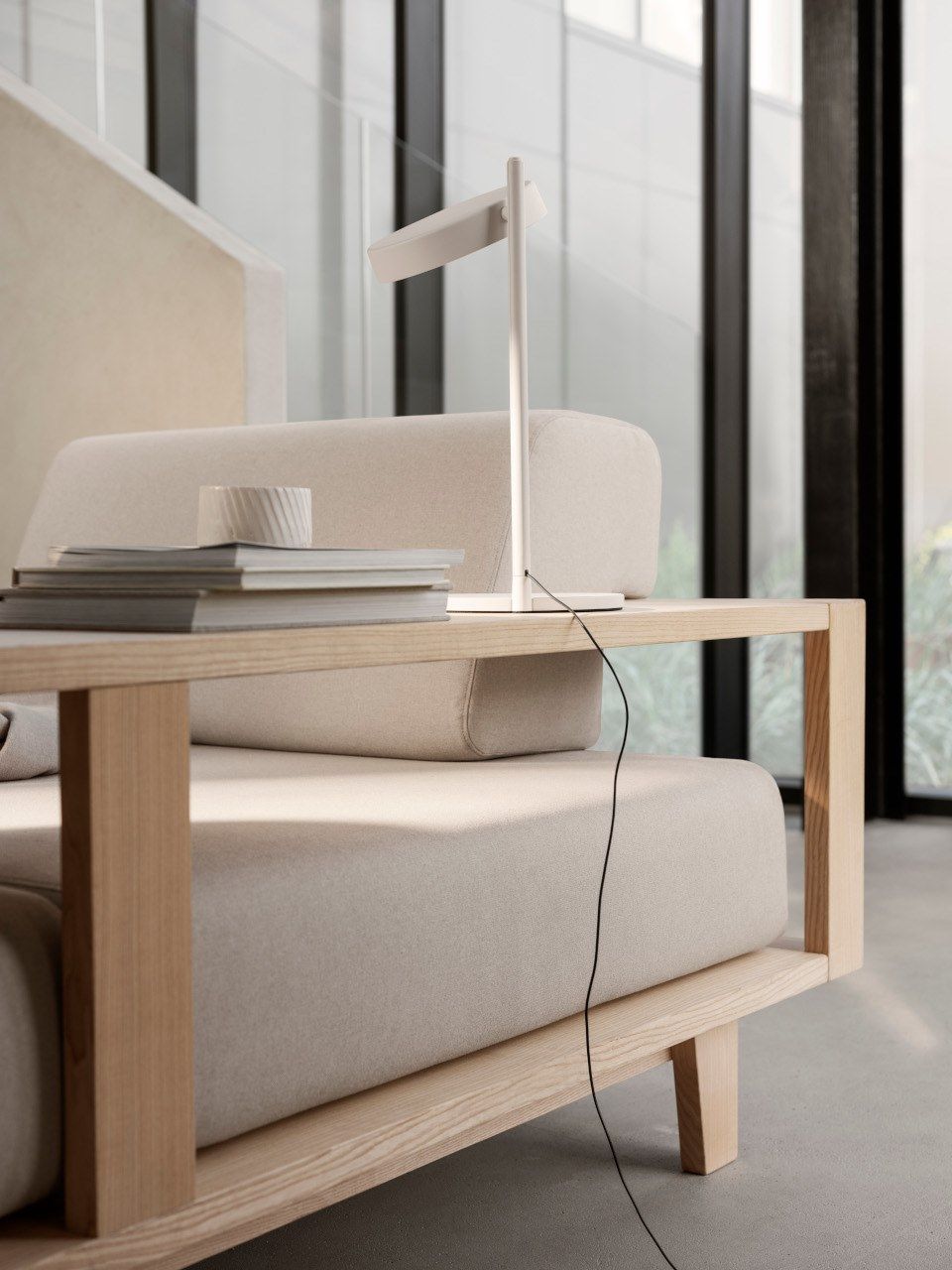 WOOD 2 seater fabric sofa By SOFTLINE | design Jakob Schenk