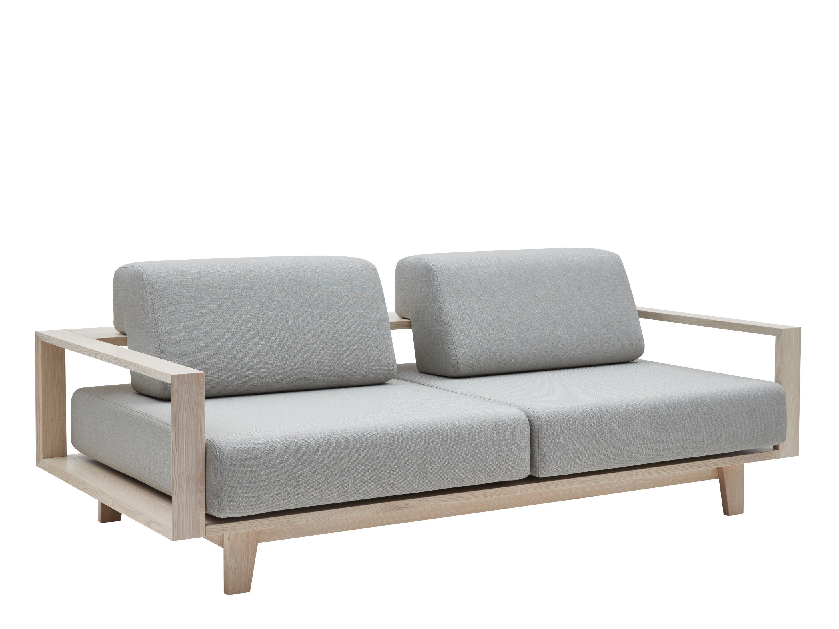 WOOD 2 seater fabric sofa By SOFTLINE | design Jakob Schenk