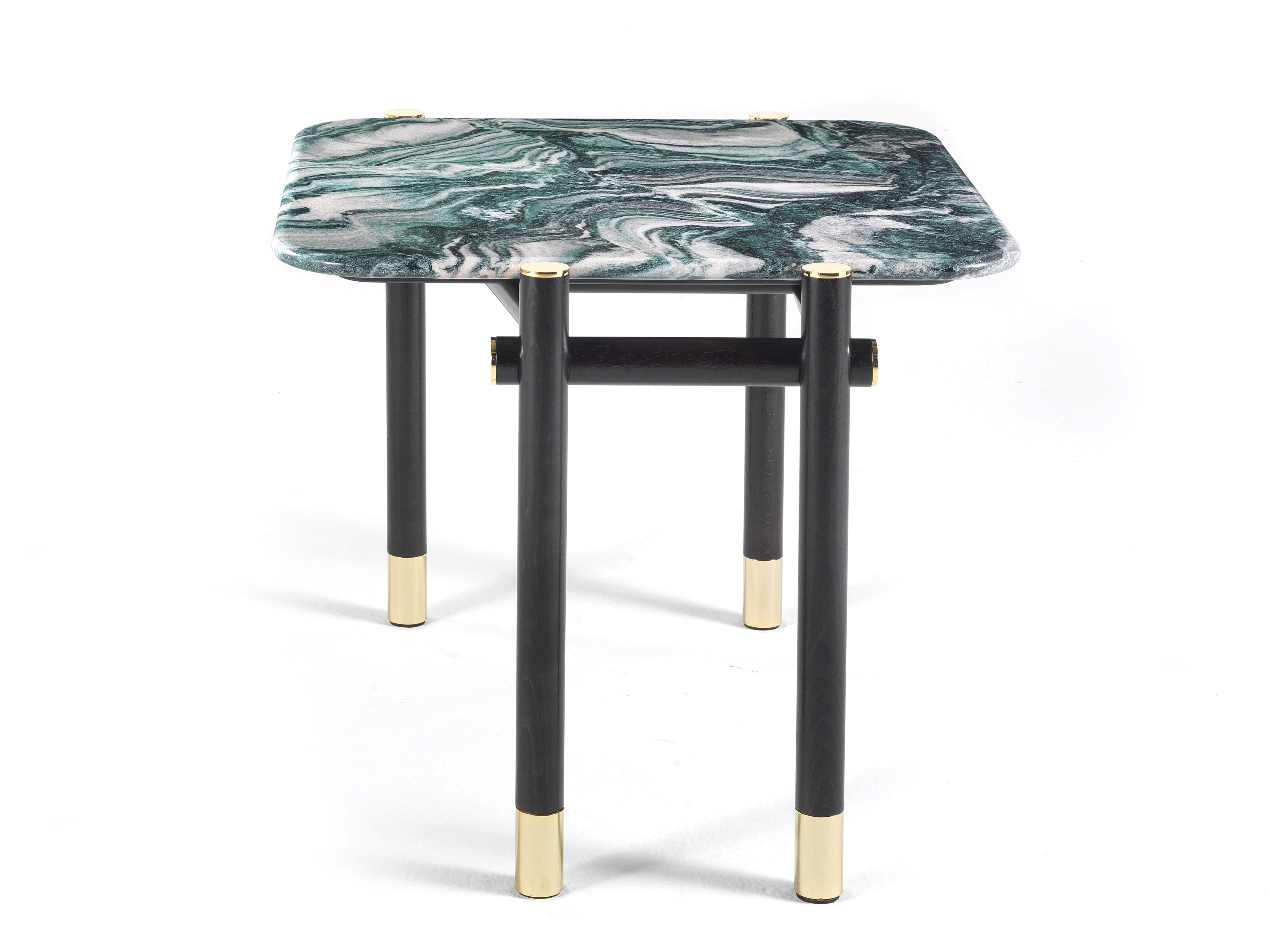 WOODSTOCK Square marble and wooden side table By ETRO Home Interiors
