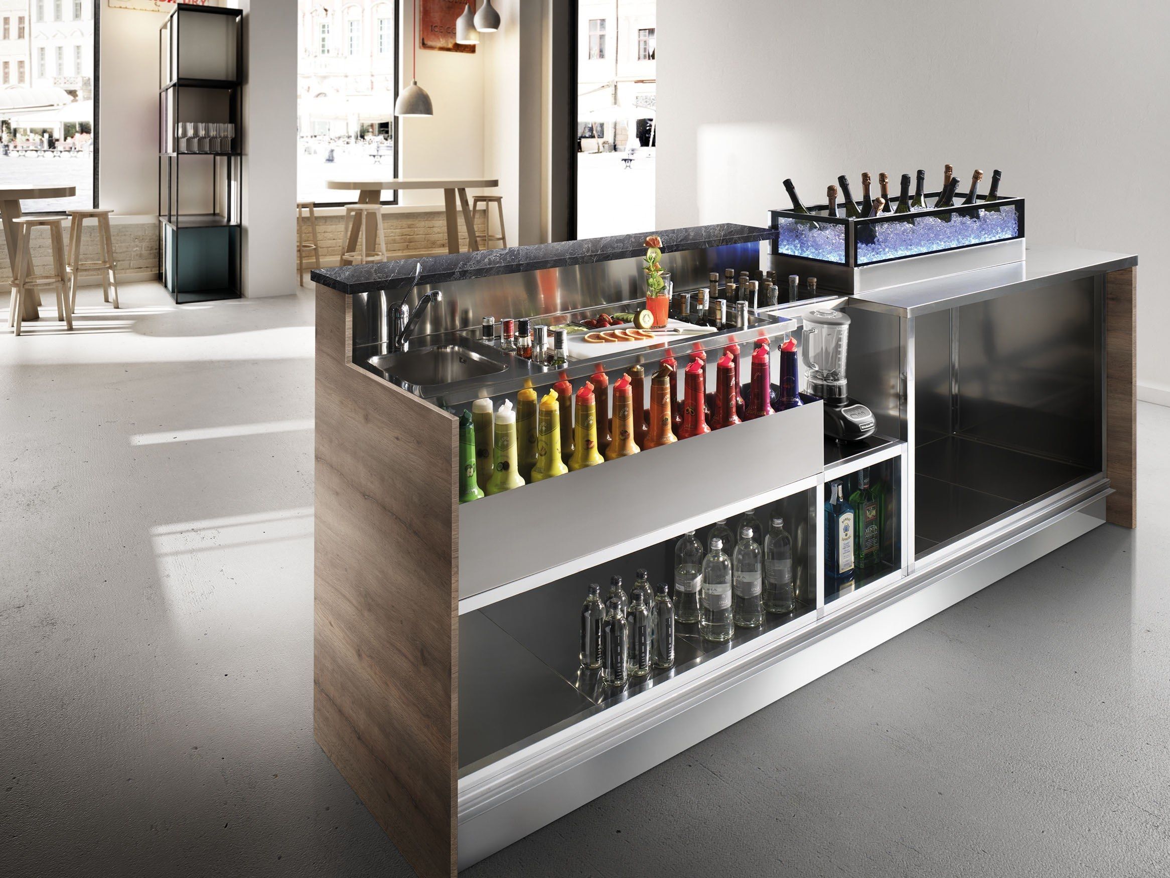 WORKSTATION COCKTAIL Stainless steel bar counter By Frigomeccanica