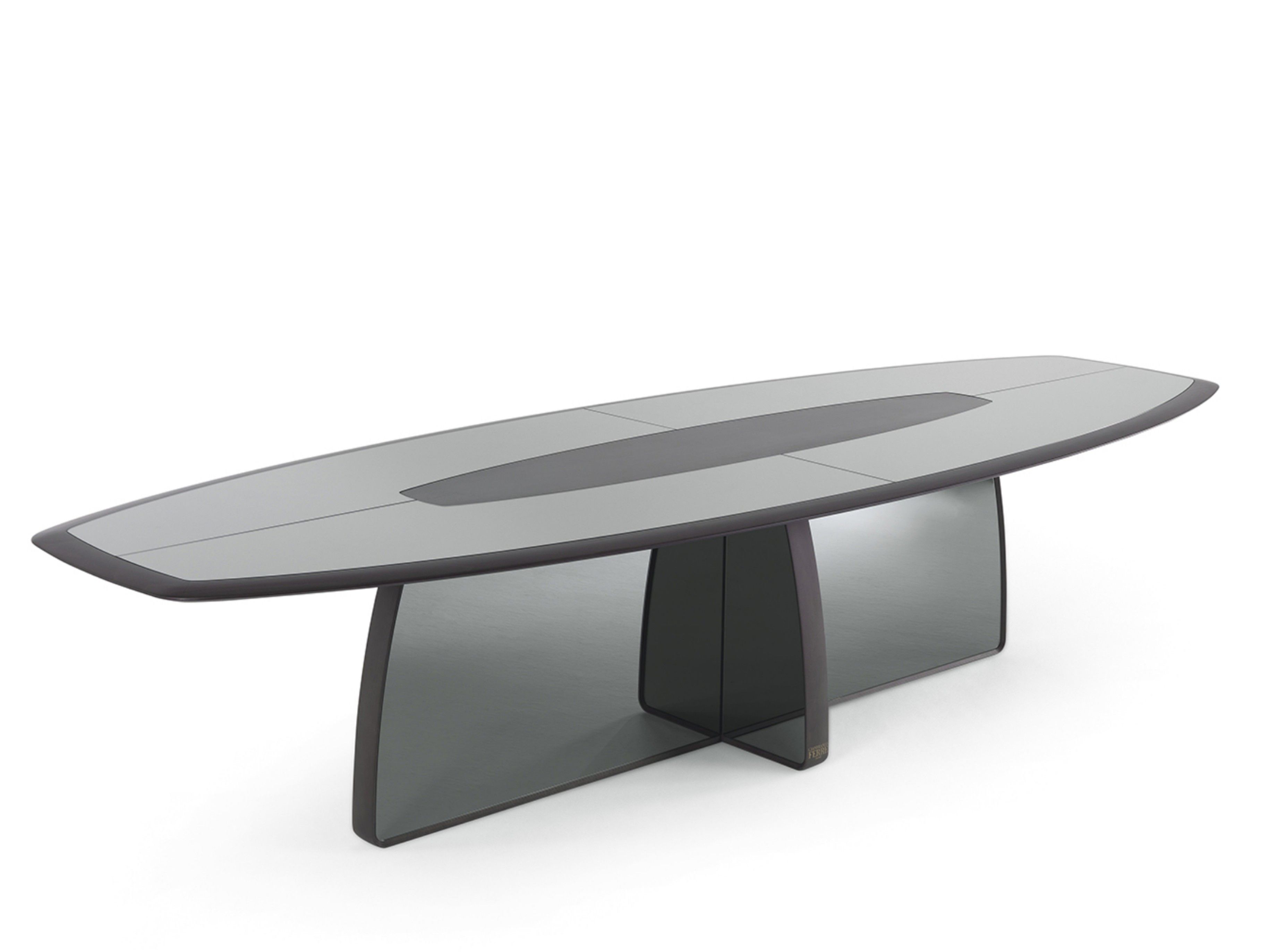 WYNWOOD Rectangular wood and glass table By Gianfranco Ferré Home