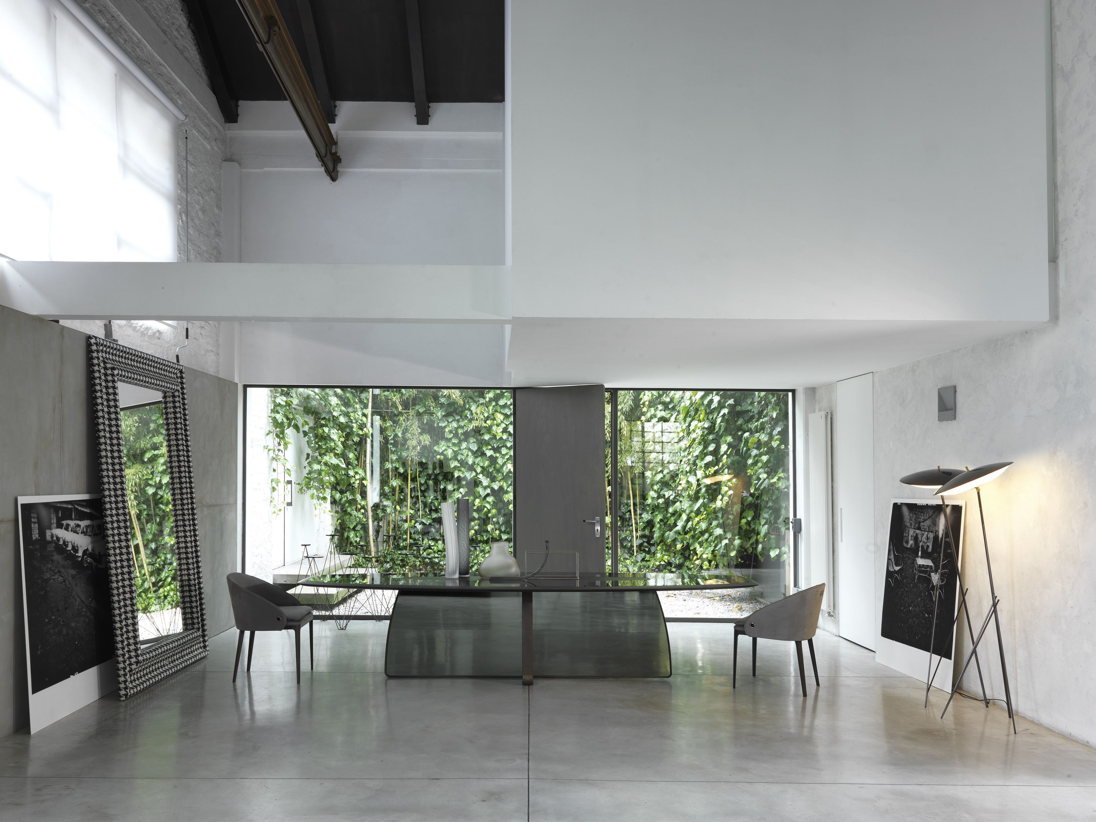 WYNWOOD Rectangular wood and glass table By Gianfranco Ferré Home