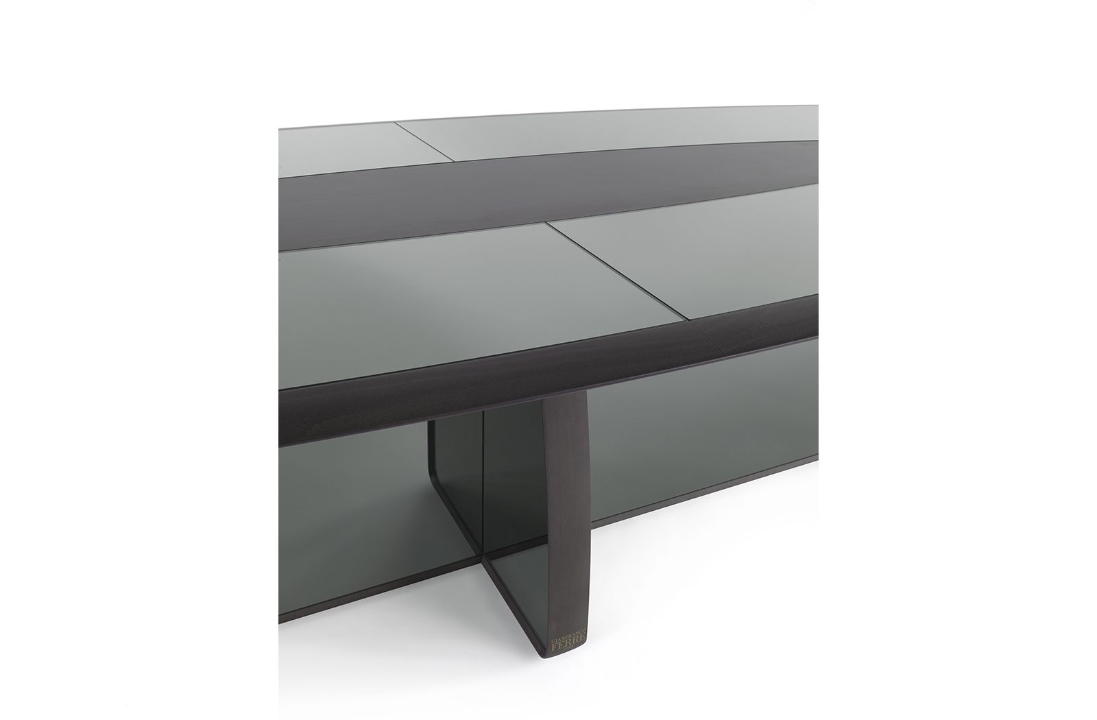 WYNWOOD Rectangular wood and glass table By Gianfranco Ferré Home