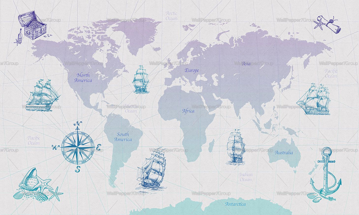 TREASURE MAP Wallpaper By WallPepper®/Group | design WallPepper ...
