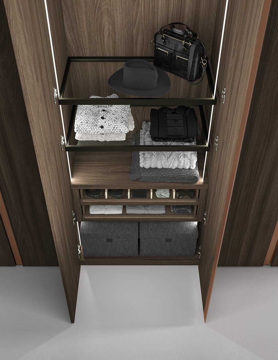 Melamine-faced chipboard wardrobe By TUMIDEI