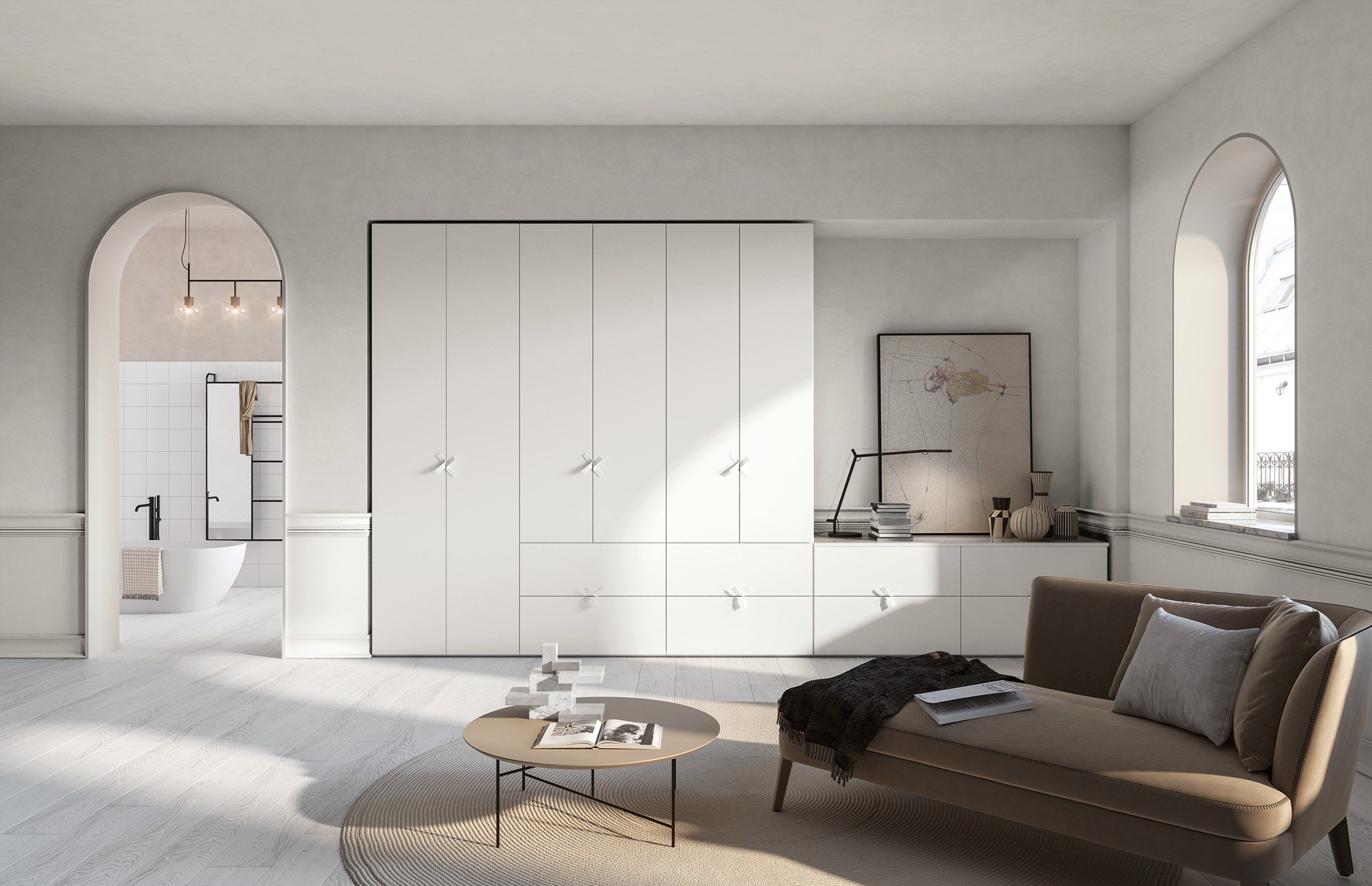 Melamine-faced chipboard wardrobe By TUMIDEI