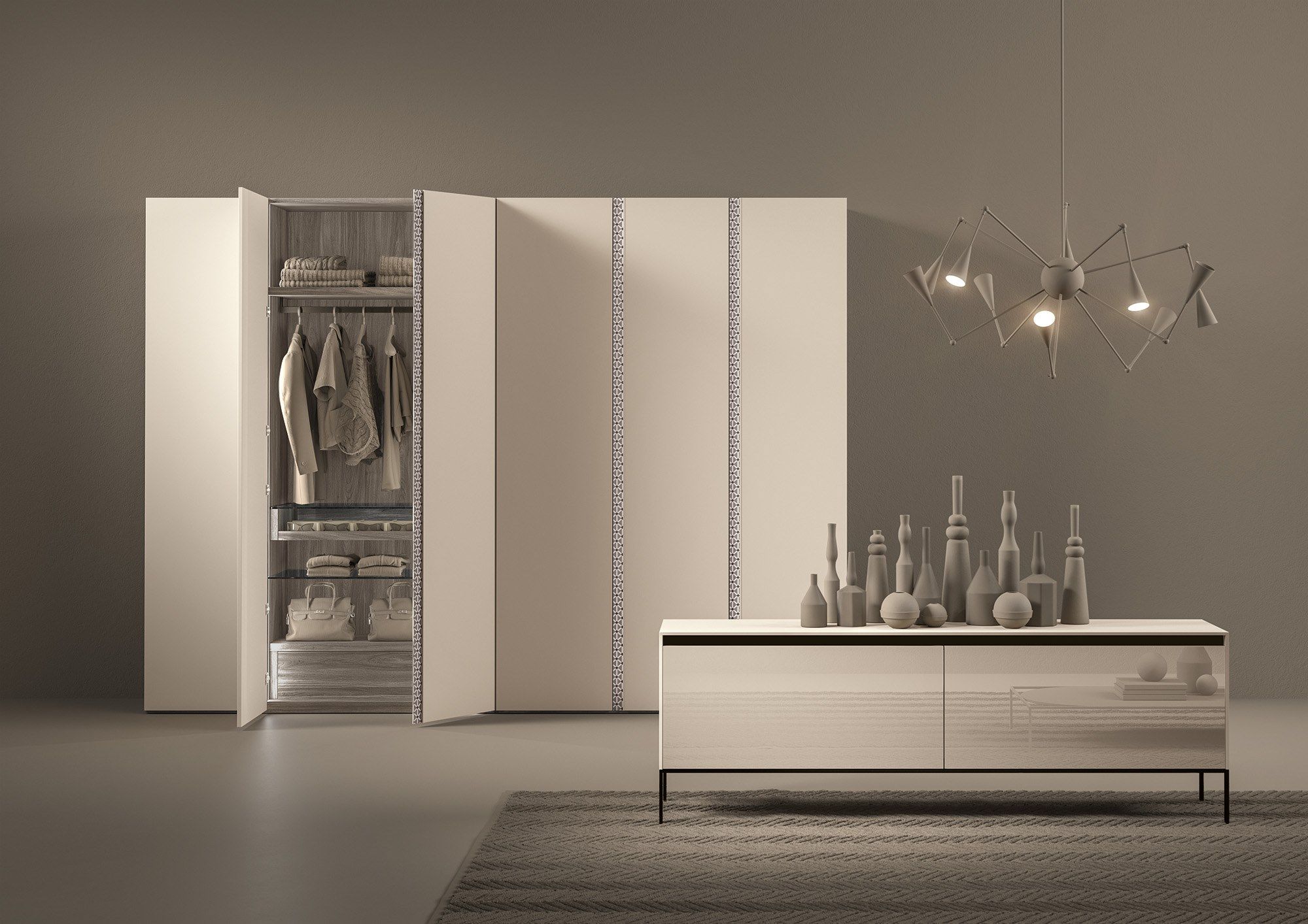 Melamine-faced chipboard wardrobe By TUMIDEI