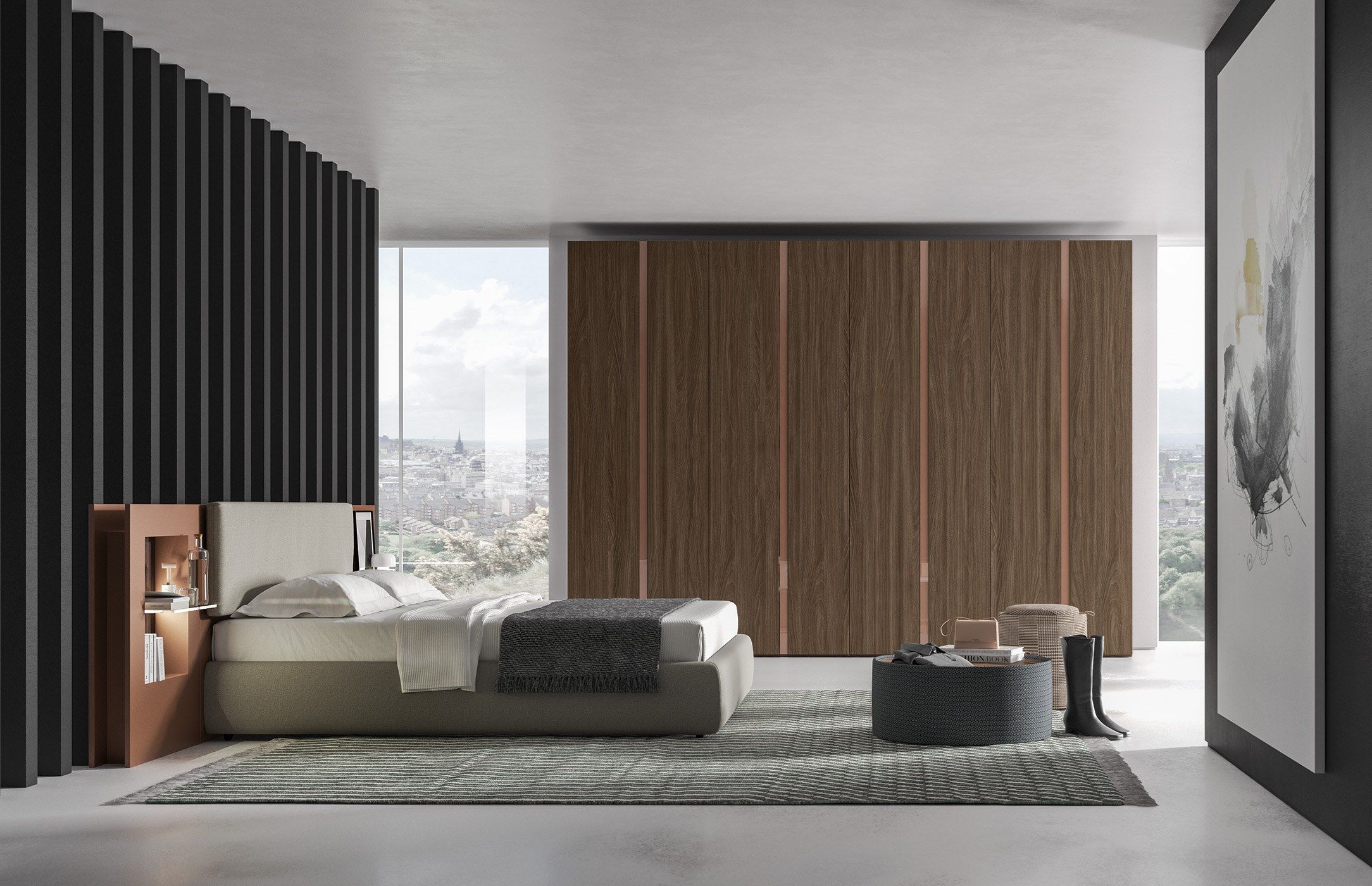 Melamine-faced chipboard wardrobe By TUMIDEI