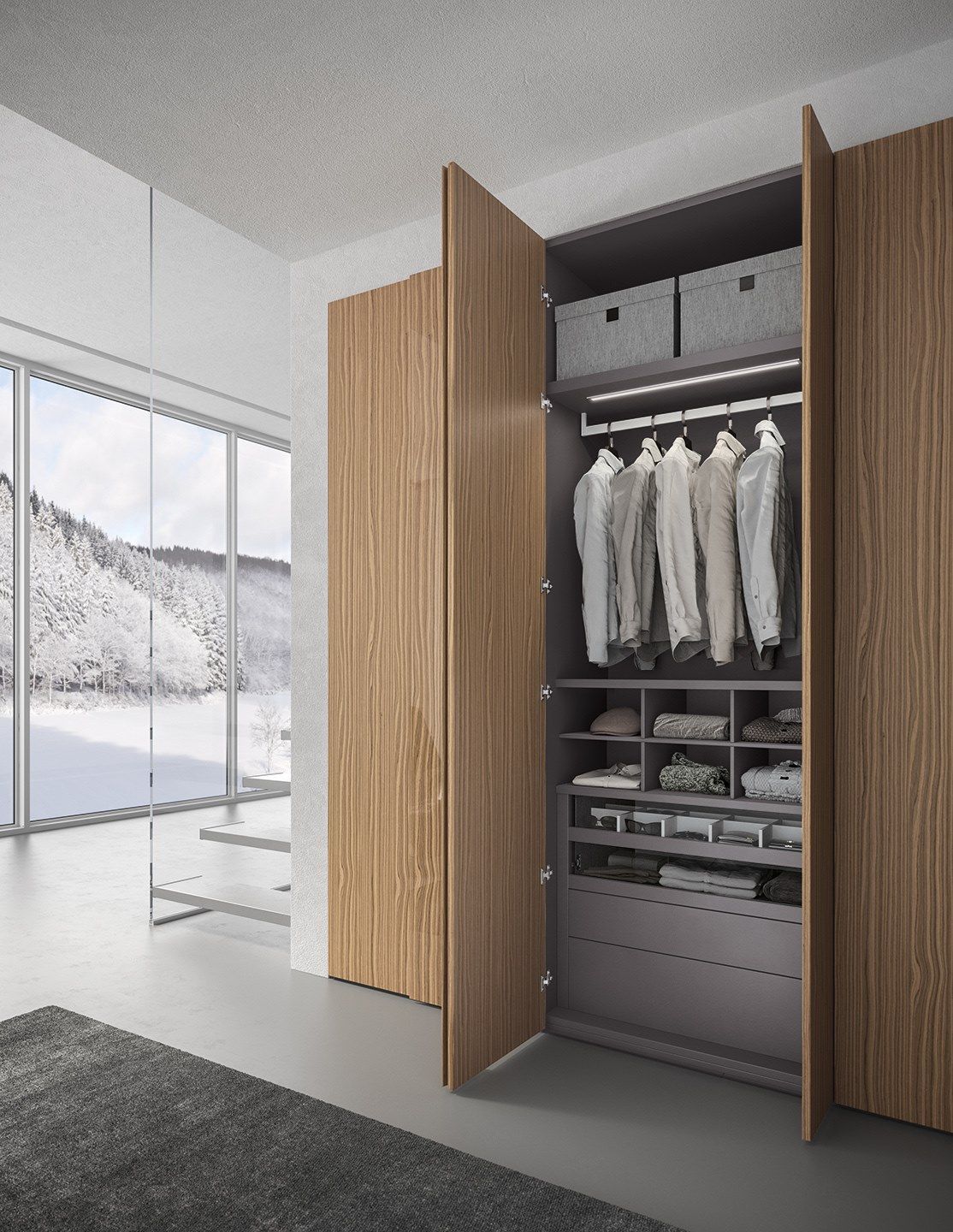 Melamine-faced chipboard wardrobe By TUMIDEI