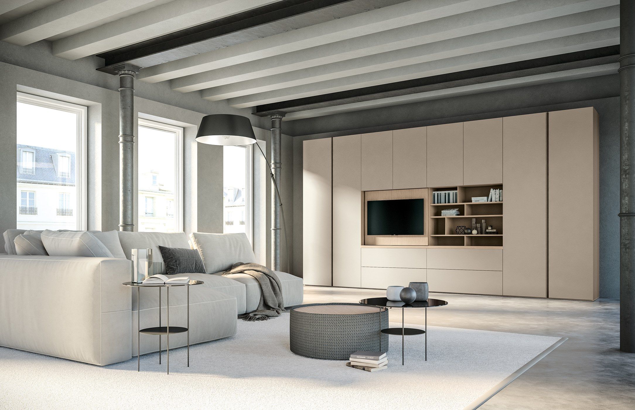 Wardrobe with built-in TV Wardrobe with TV cabinet By TUMIDEI