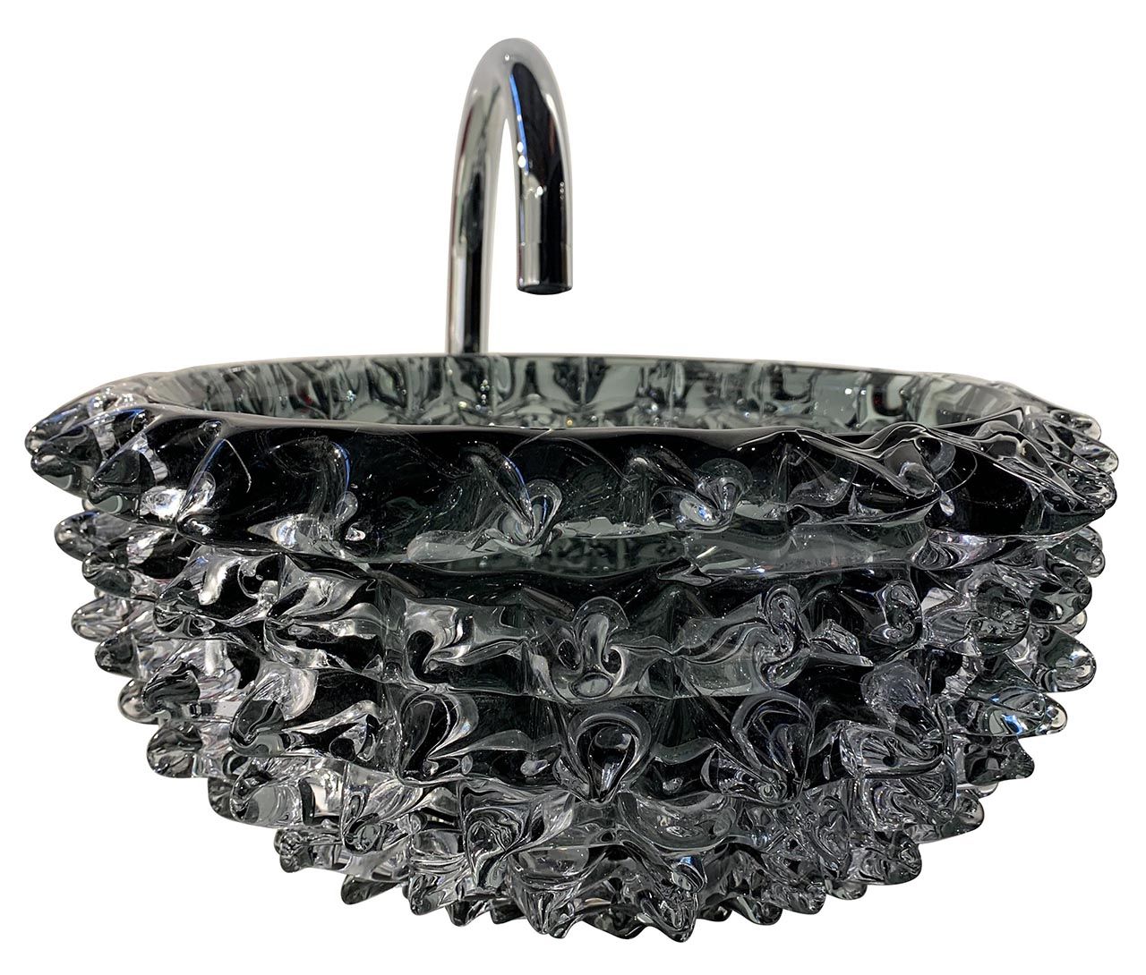 Lavabo da appoggio rotondo in vetro di Murano Lavabo - Wave Murano Glass