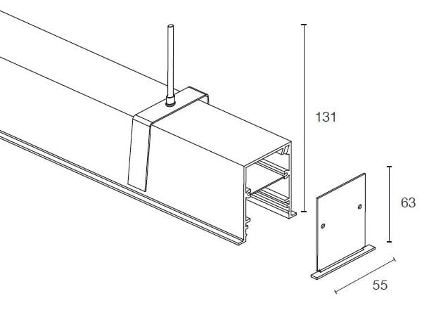 STRIPE SYSTEM WITH EDGES Linear lighting profile By WayPoint