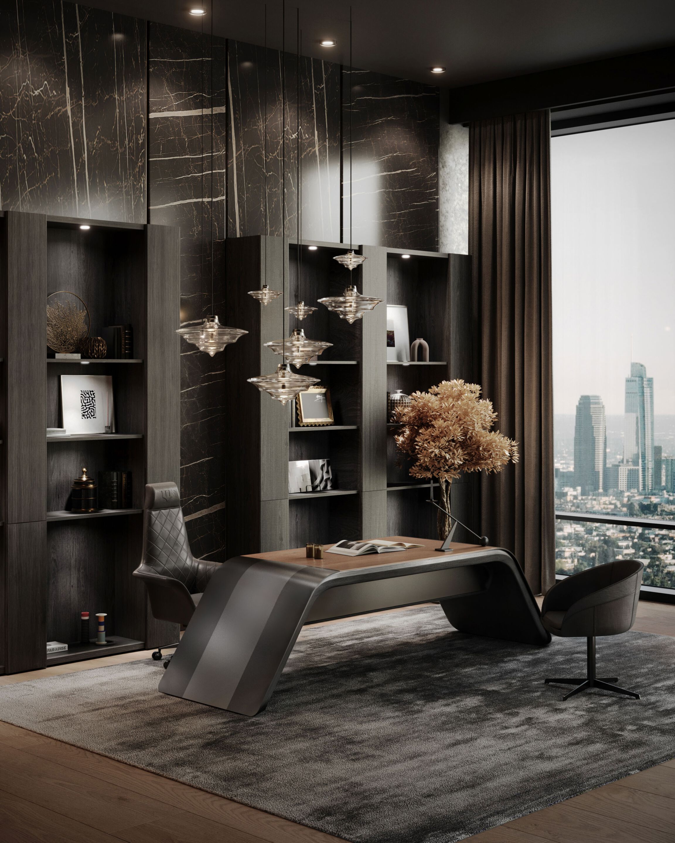 WE-137 Swivel leather chair with armrests By Wayne Enterprises Home ...