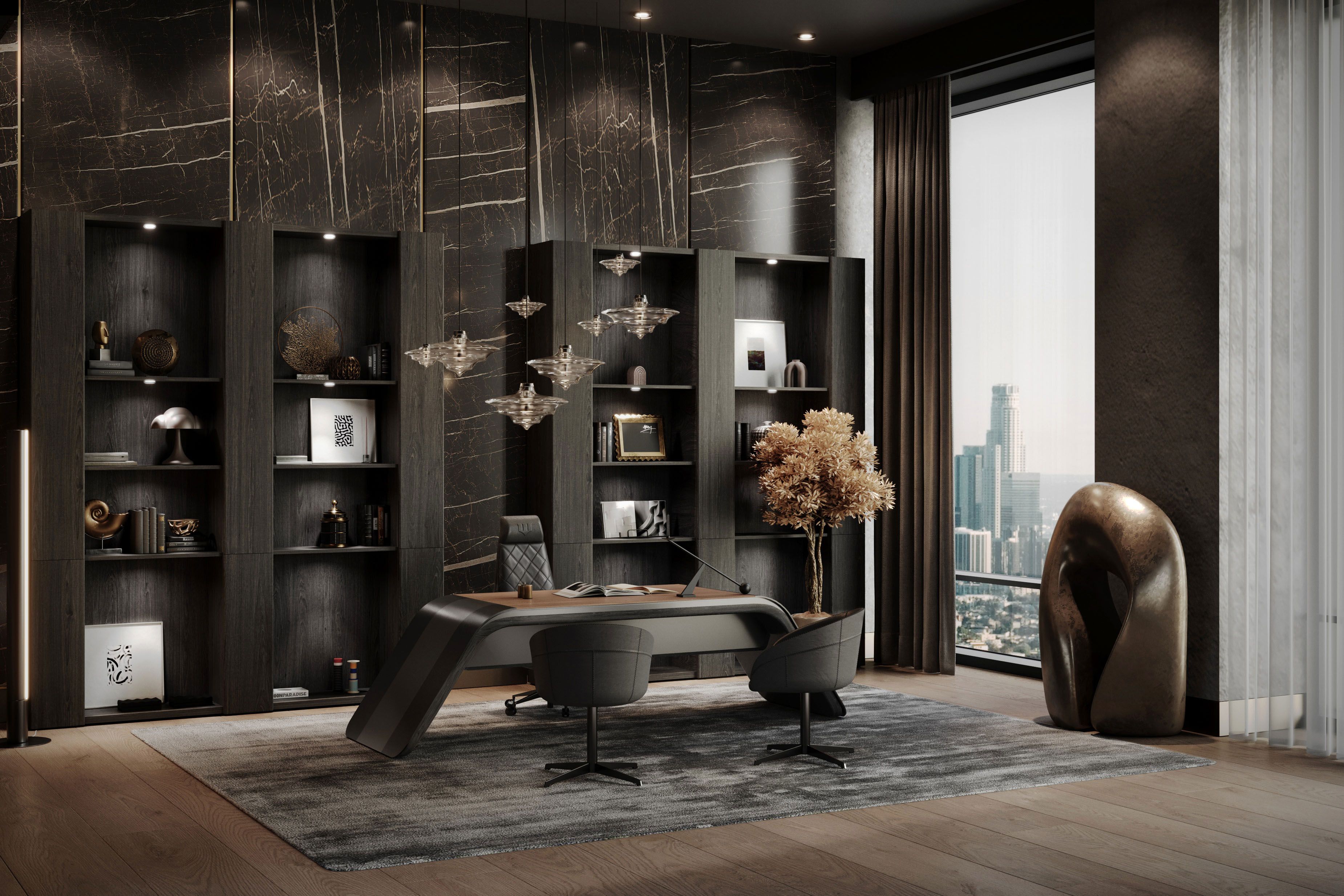 WE-137 Swivel leather chair with armrests By Wayne Enterprises Home ...