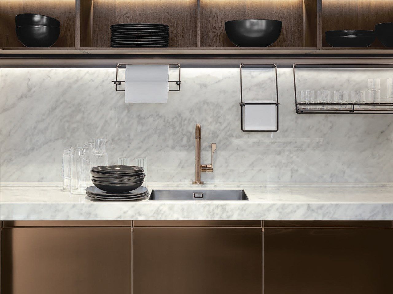 UTENSIL HANGER WITH LED PROFILE Utensil hanger with led profile By Arc ...