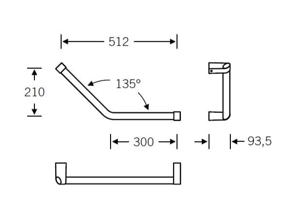 ERGOSYSTEM® A100 | Fixed grab bar Ergonomic powder coated aluminium ...