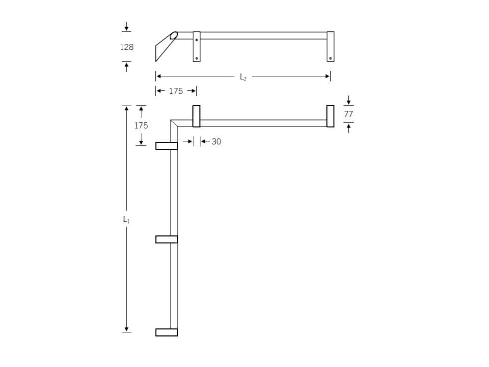 ERGOSYSTEM® A100 | Ergonomic grab bar L-shaped powder coated aluminium ...