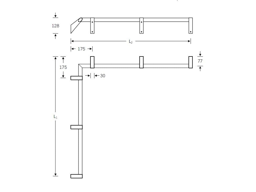 ERGOSYSTEM® A100 | Ergonomic grab bar L-shaped powder coated aluminium ...