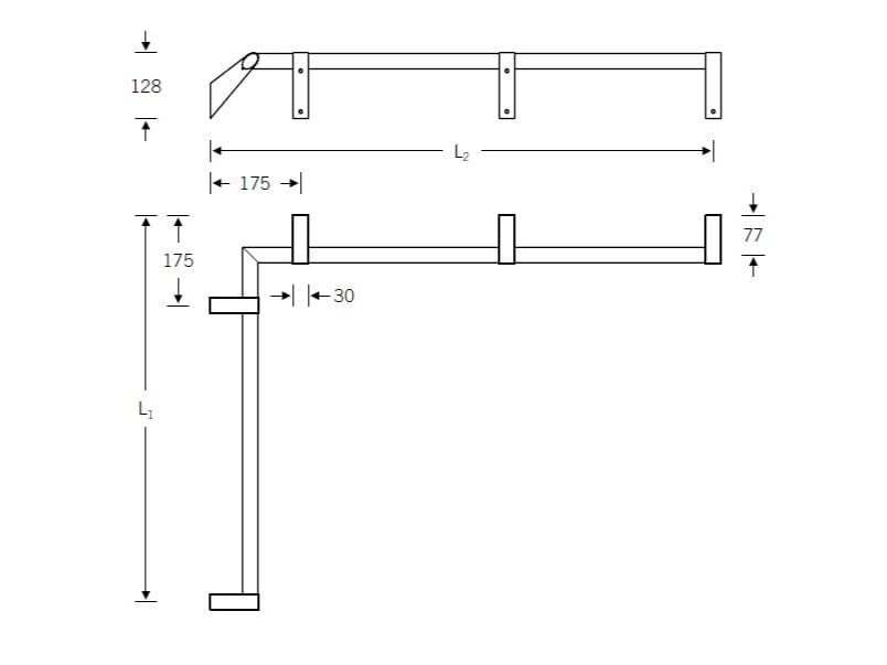ERGOSYSTEM® A100 | Ergonomic grab bar L-shaped powder coated aluminium ...