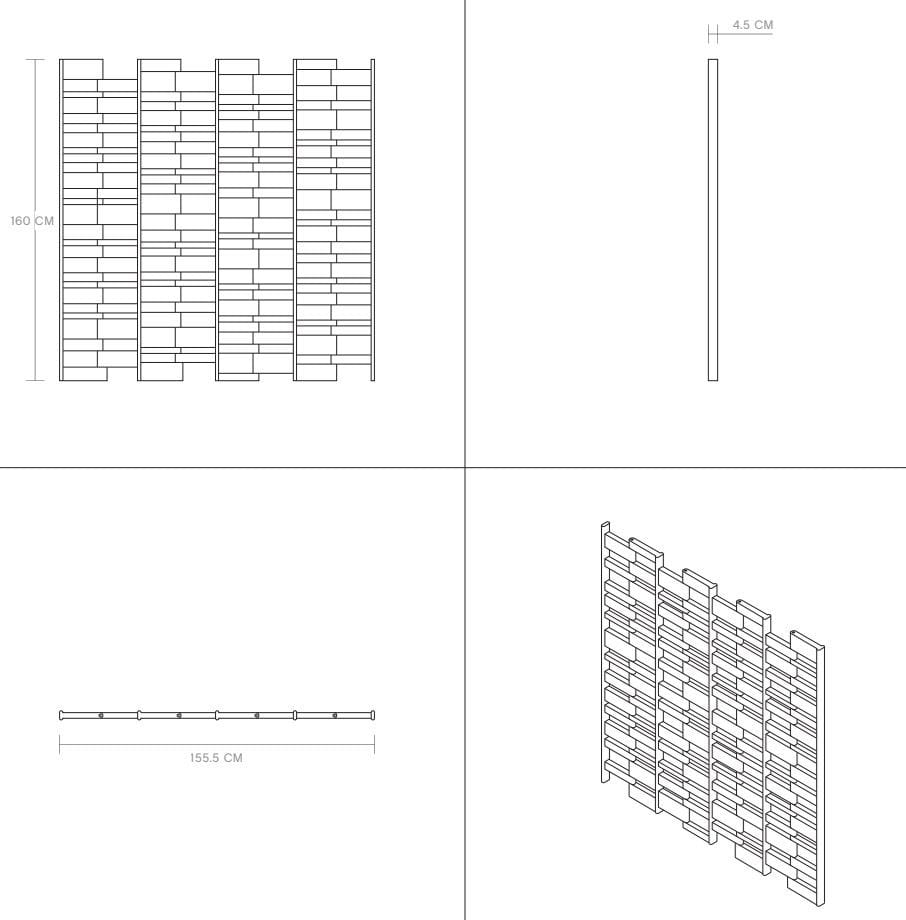X + L 02 | Room divider Teak Screen By Phantom Hands | design X + L