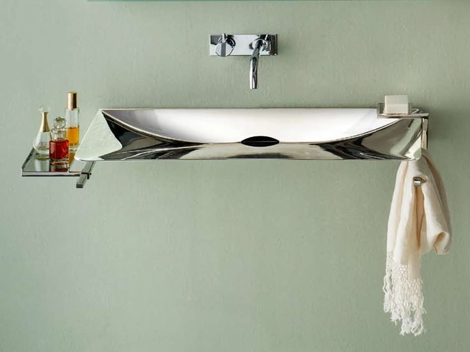 X-TREME Rectangular stainless steel washbasin with towel rail By Rapsel ...