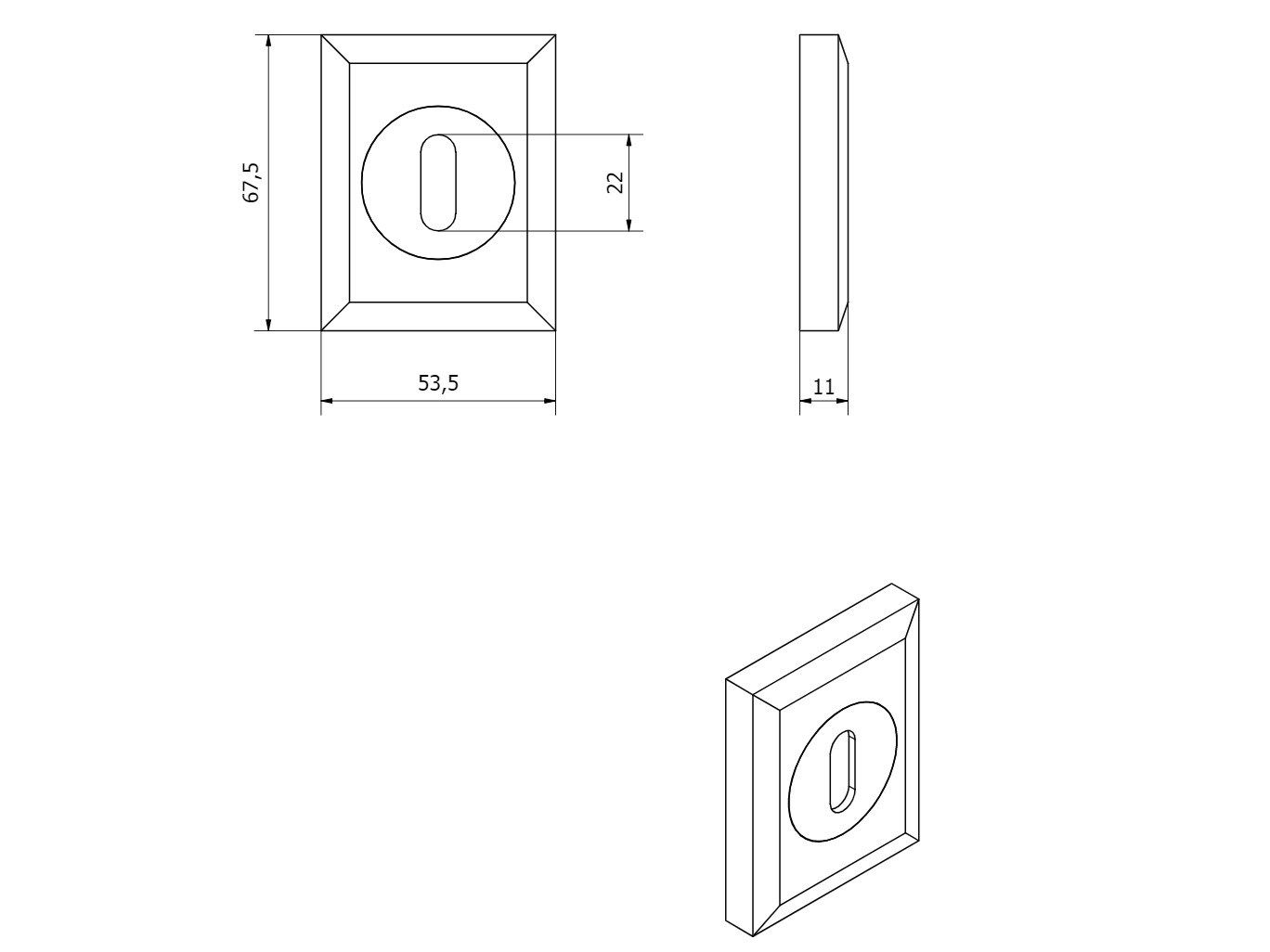 XAVIER LEBEE K8 FN Quadratisches Schlüsselschild aus Messing By Fama ...
