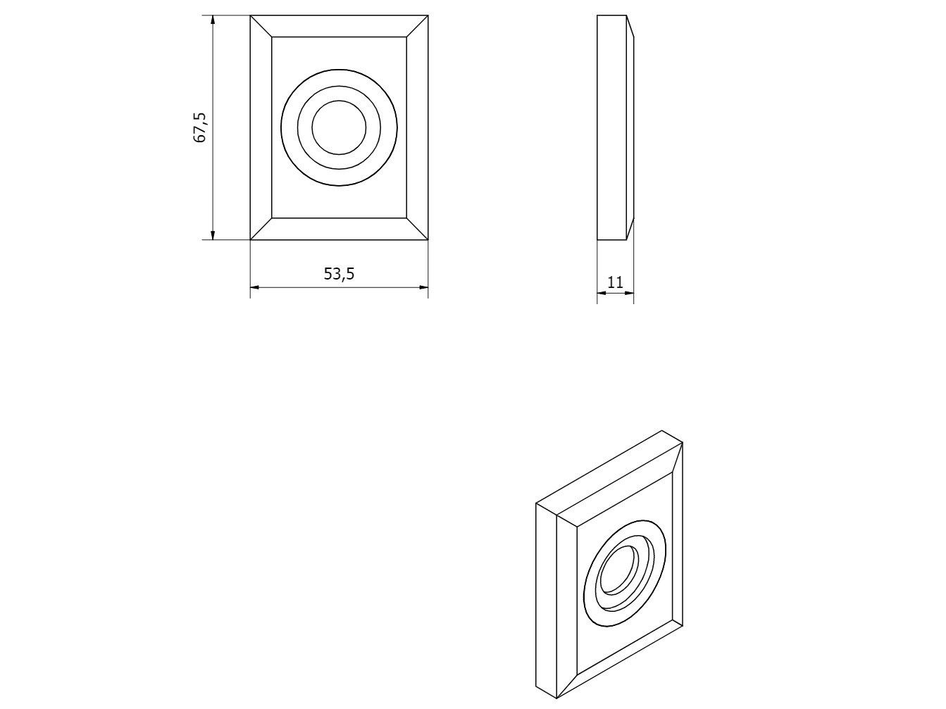 XAVIER LEBEE K8SF FM Square brass keyhole escutcheon By Fama International
