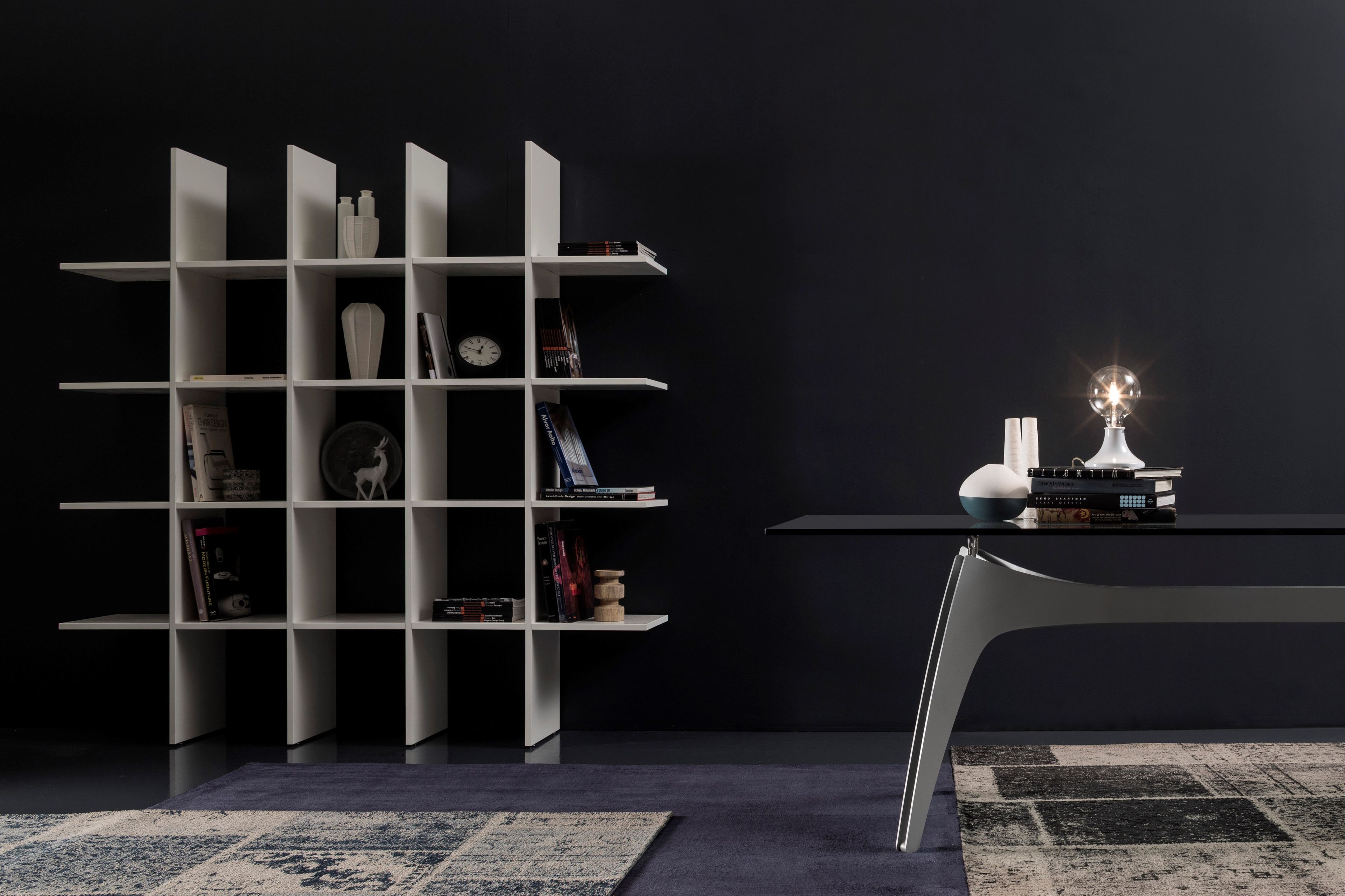 FORME Rectangular glass and steel table By Matrix International ...