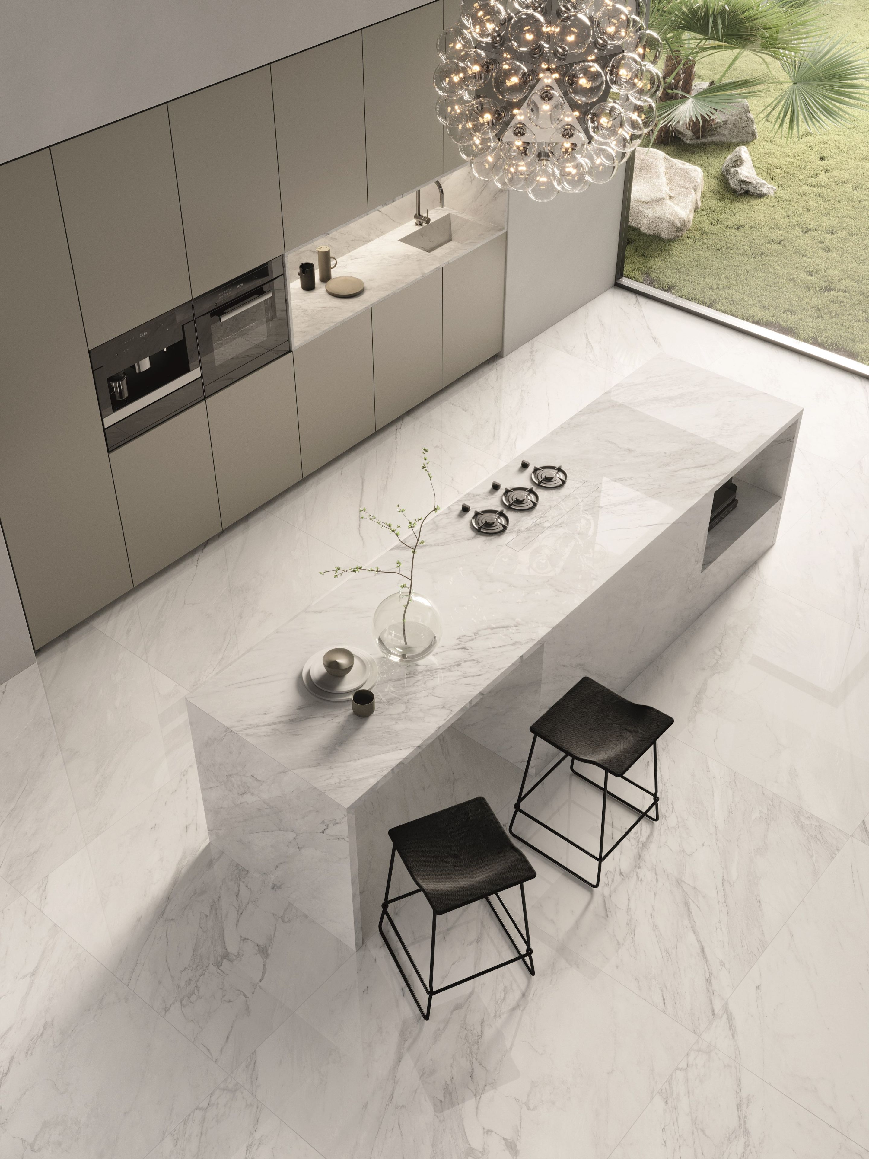 Porcelain stoneware wall/floor tiles with marble effect XTONE - GLEM WHITE By Porcelanosa