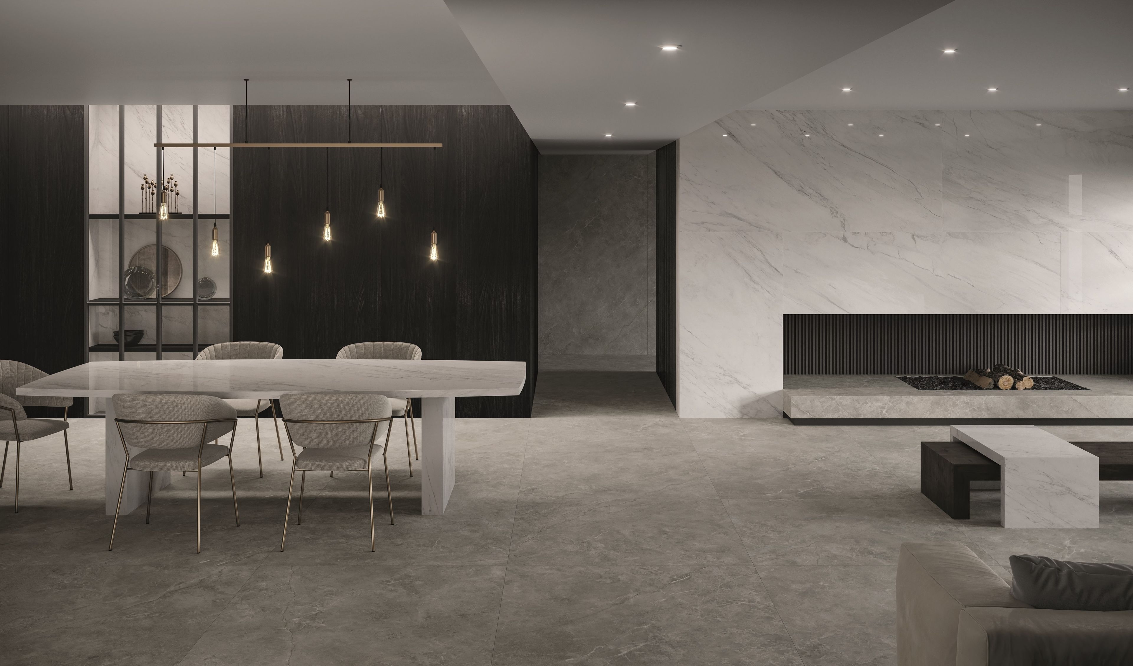 Porcelain stoneware wall/floor tiles with marble effect XTONE - GLEM WHITE By Porcelanosa