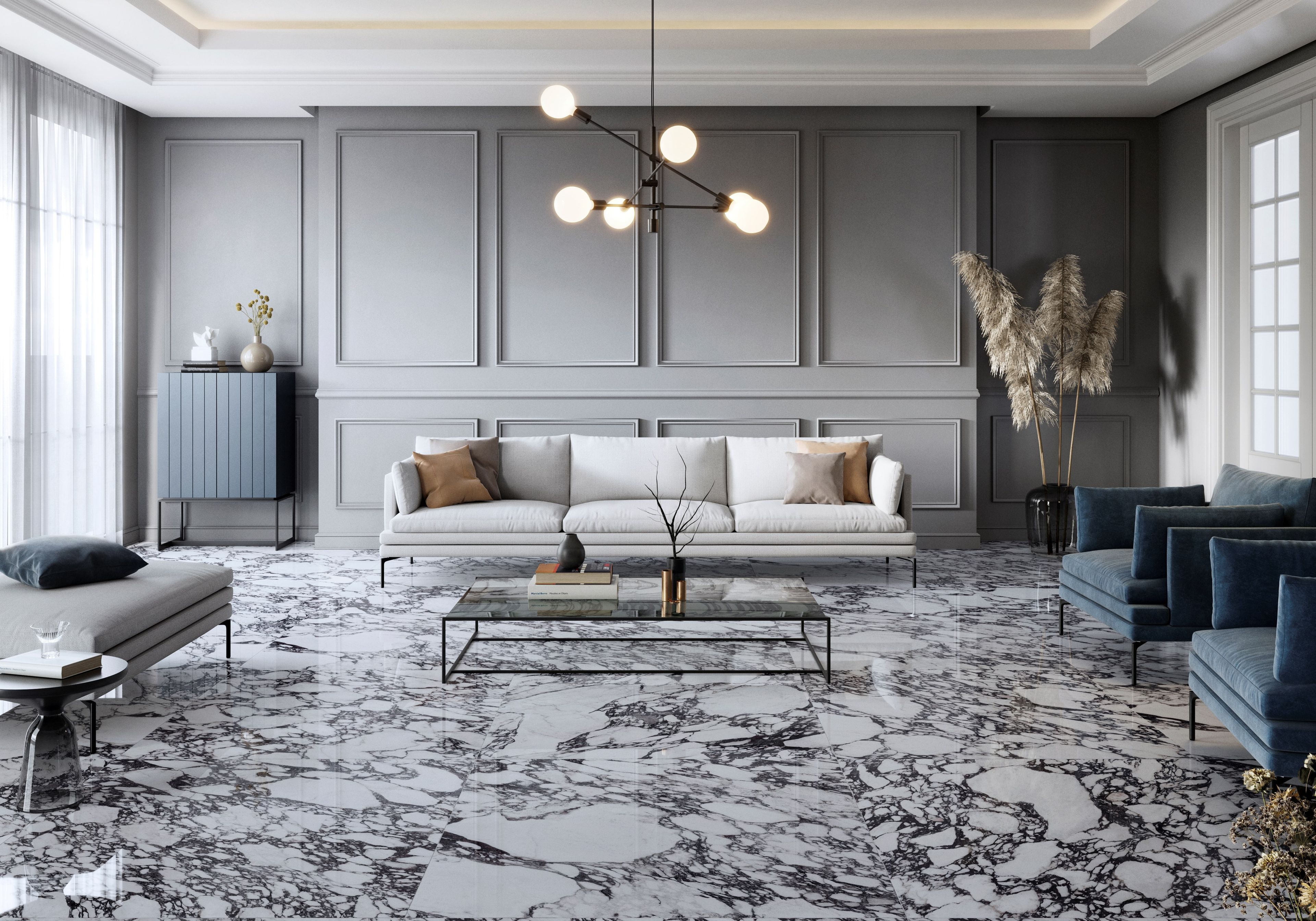 Porcelain stoneware wall tiles with marble effect XTONE - VIOLA BLUE ...