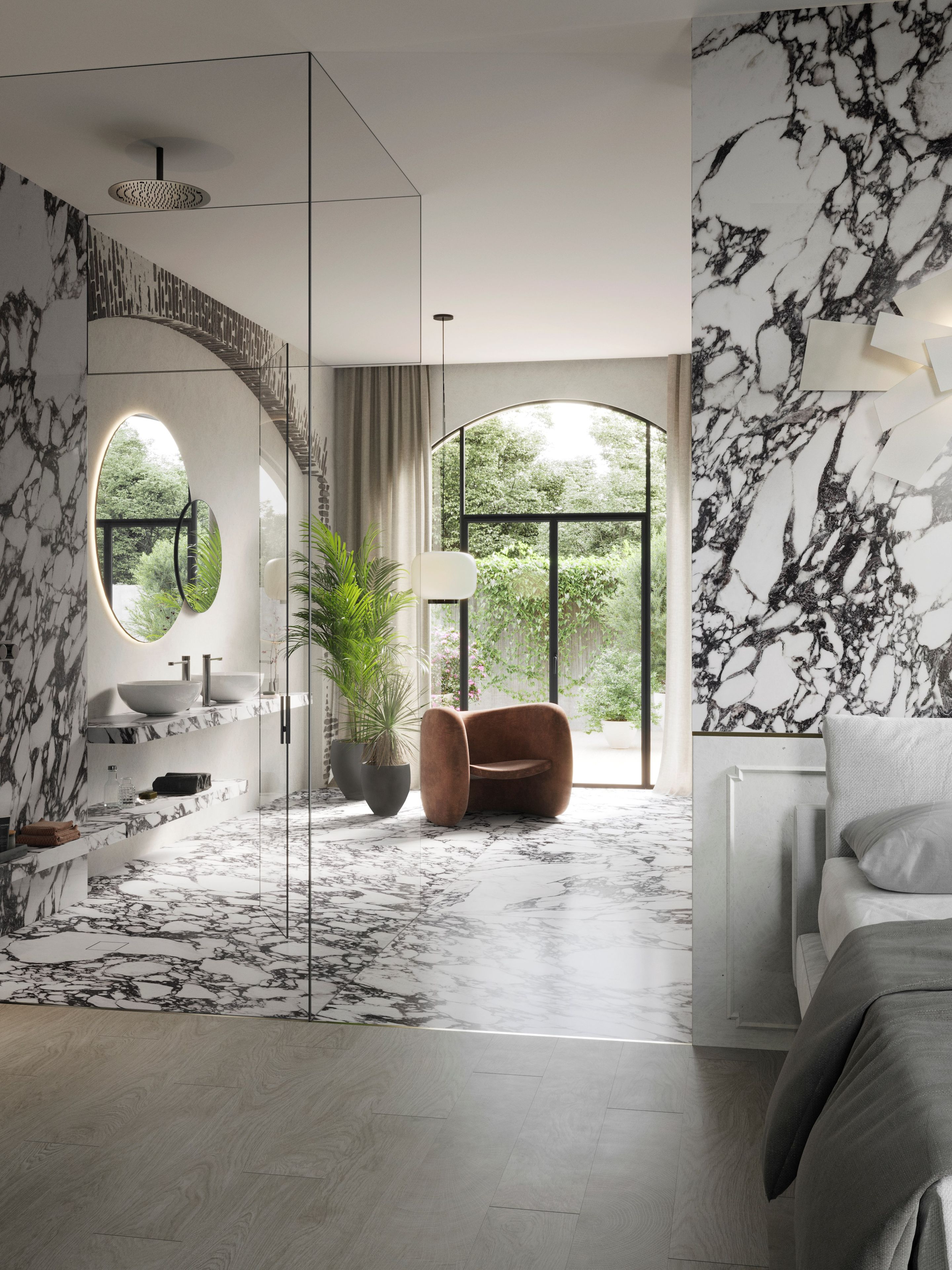 Porcelain stoneware wall tiles with marble effect XTONE - VIOLA BLUE ...