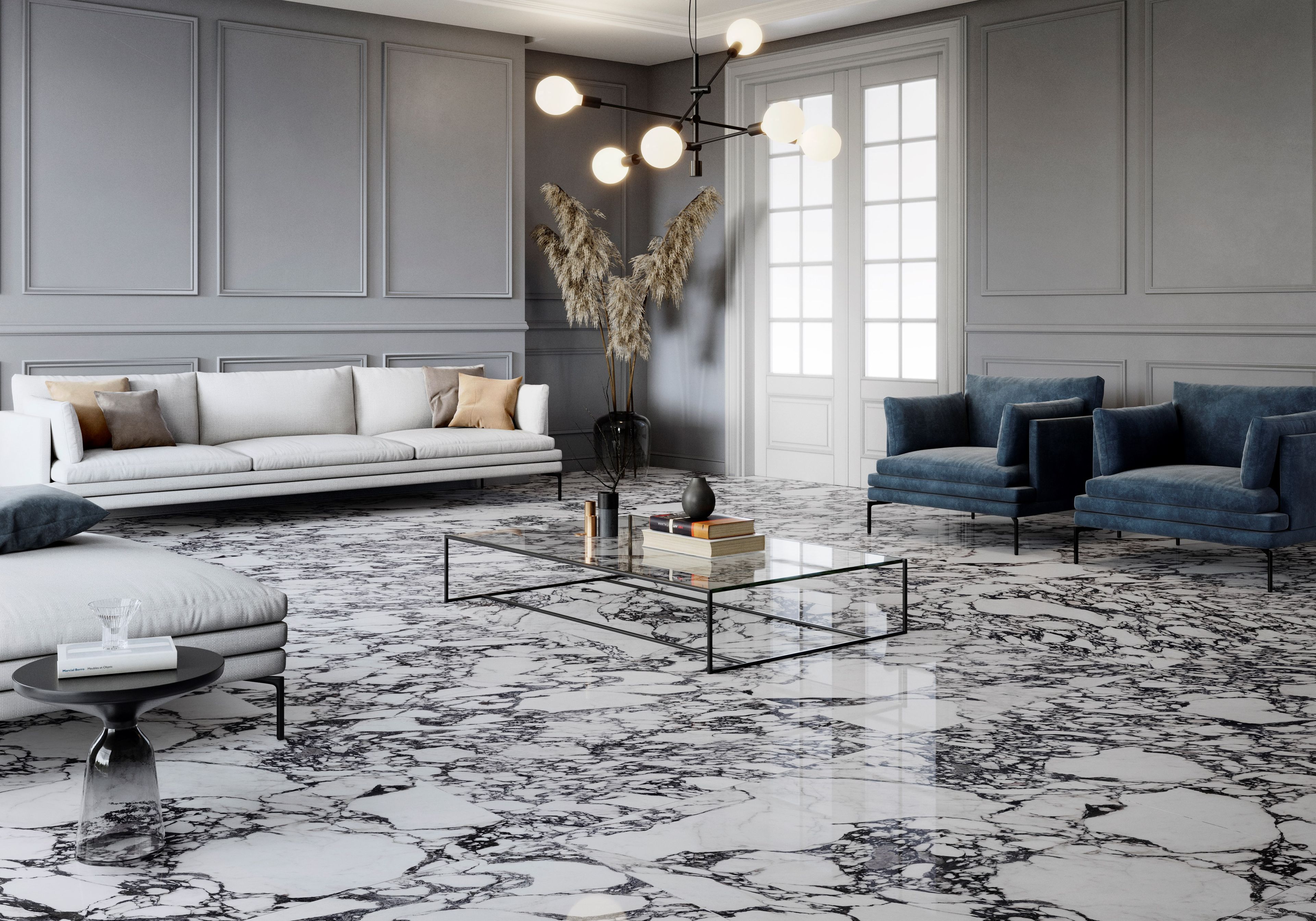 Porcelain stoneware wall tiles with marble effect XTONE - VIOLA BLUE ...