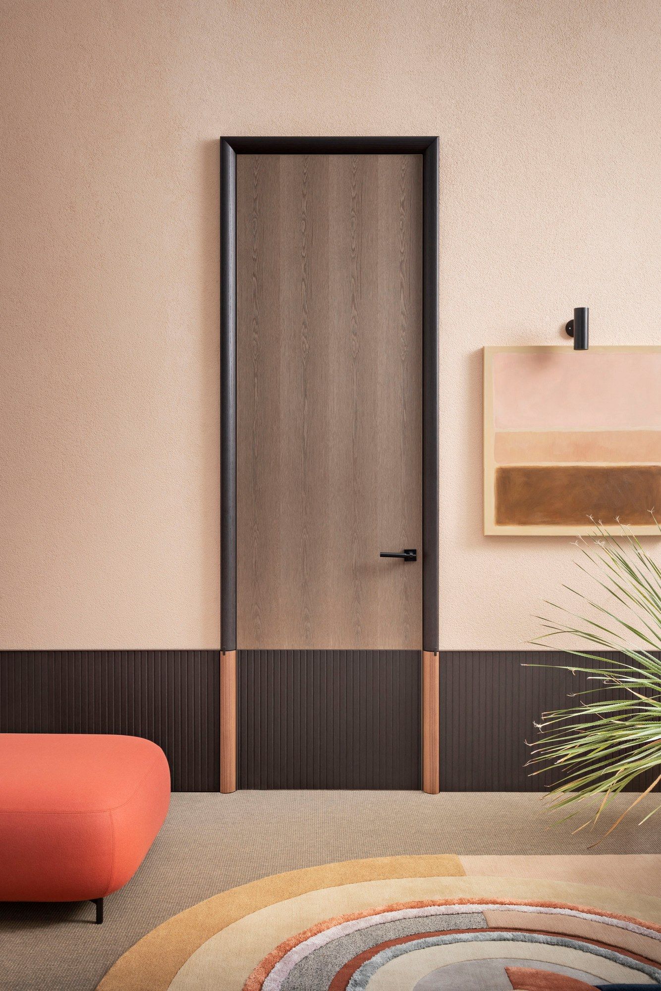 Hinged wooden door with concealed hinges YÍNG By Lualdi design Steve Leung