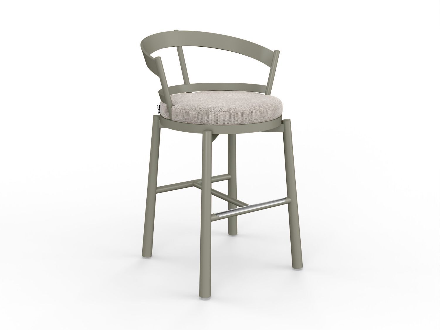TURTLE S High aluminium garden stool with back By YAAZ